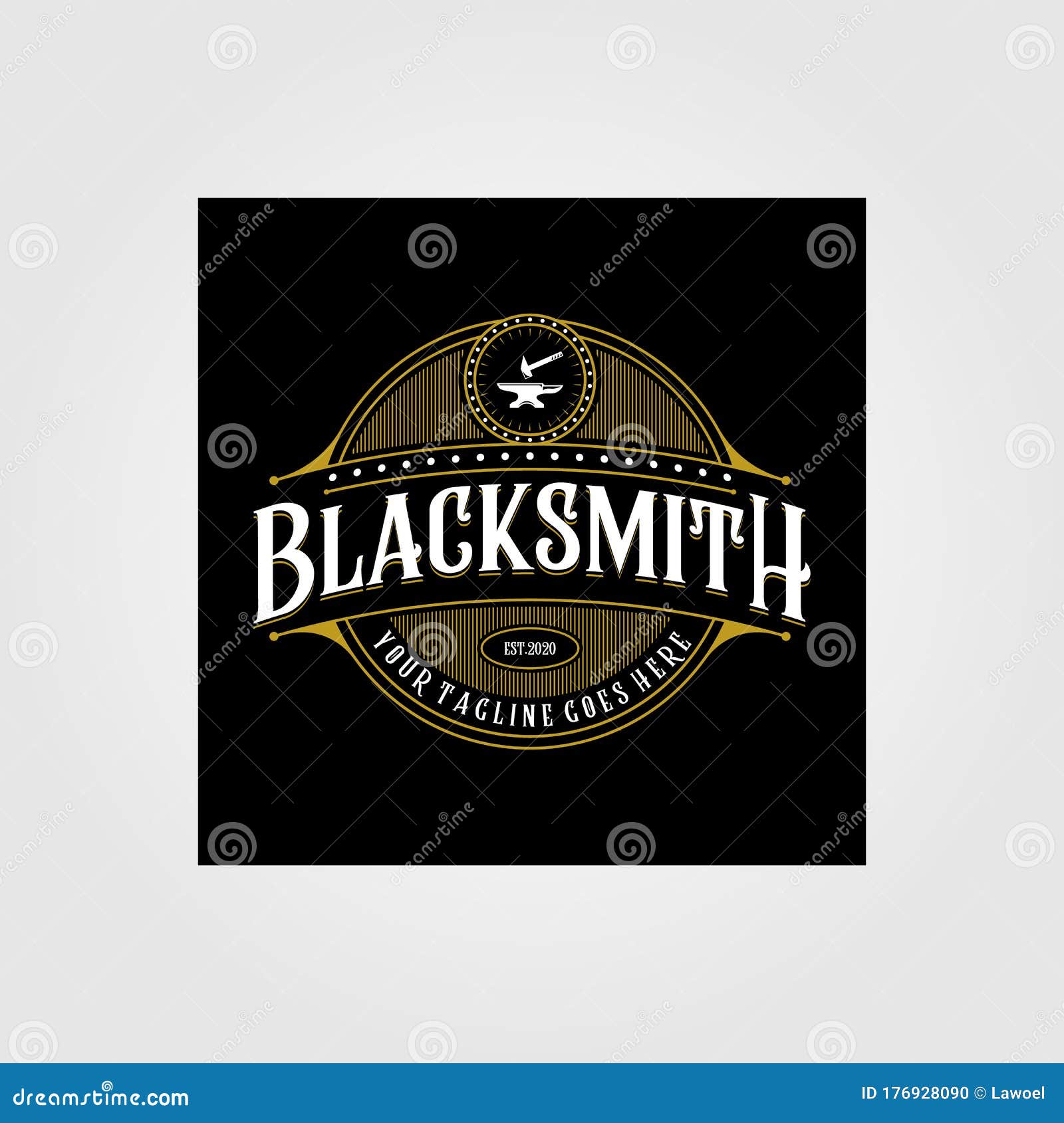 Vintage Blacksmith Forge Logo , Anvil Vector Illustration Design Stock ...