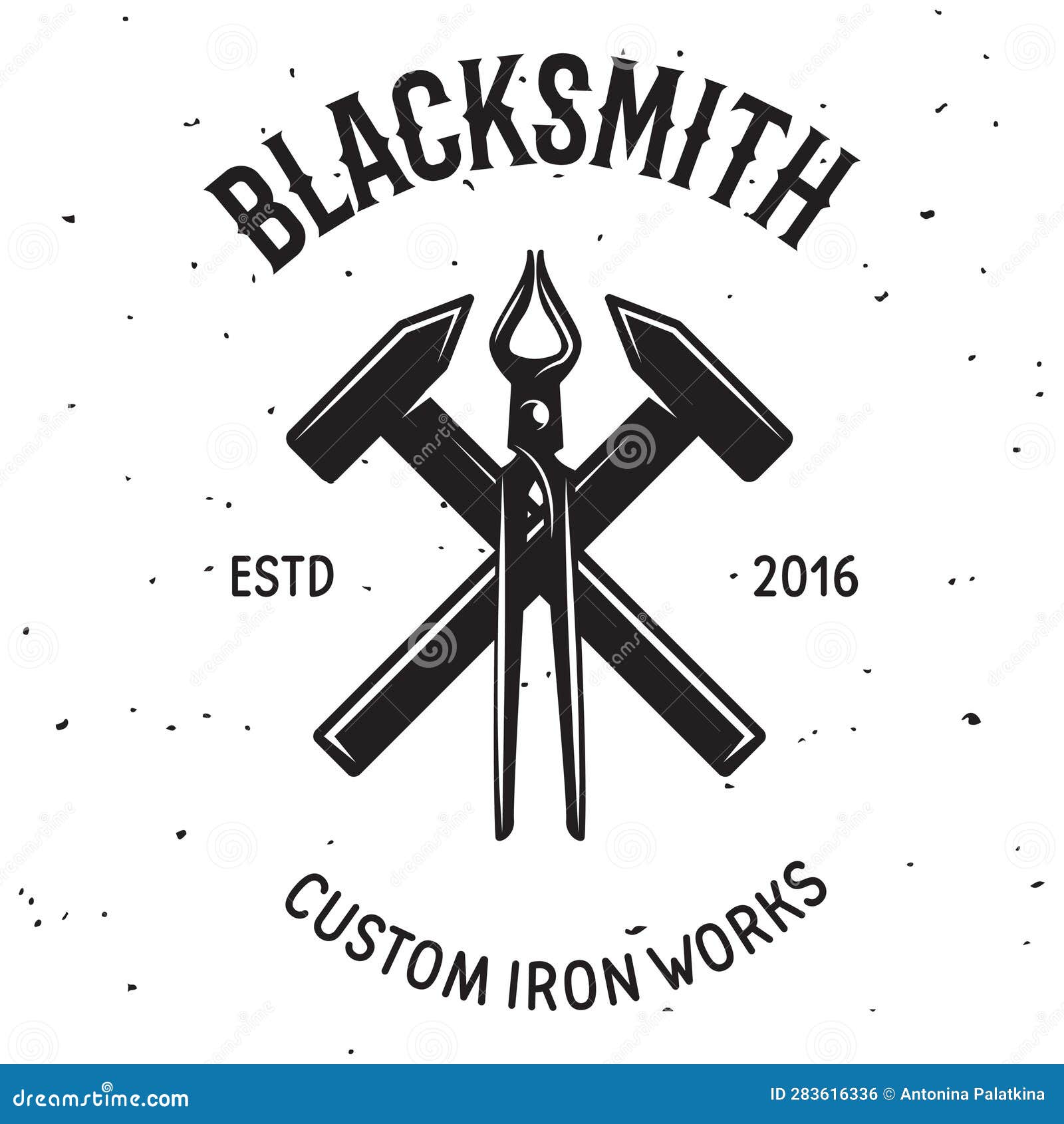Vintage Blacksmith Labels and Design Elements with Hammers Anvil ...