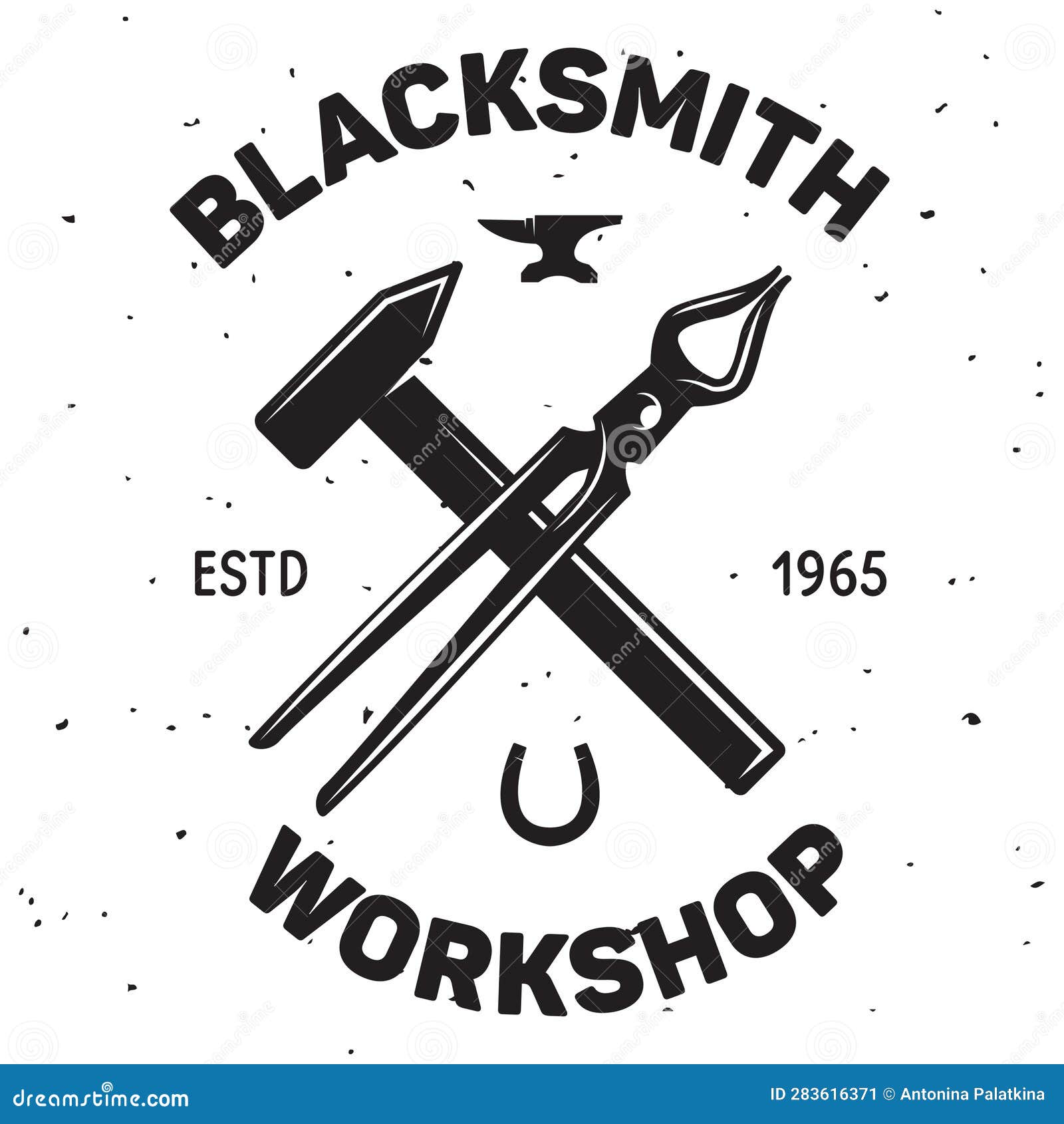 Vintage Blacksmith Labels and Design Elements with Hammers Anvil ...