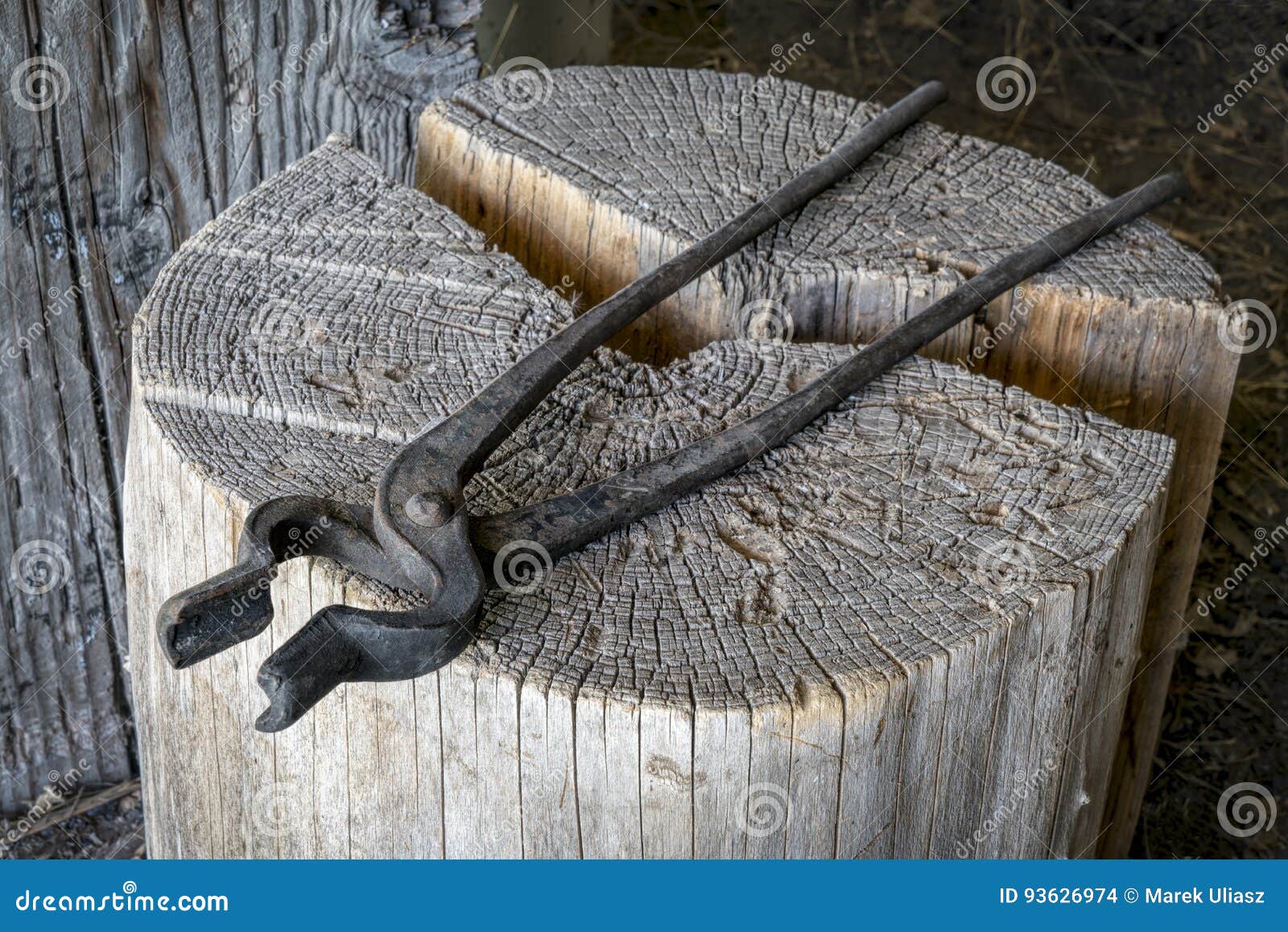 Vintage blacksmith pliers stock photo. Image of rusty - 93626974