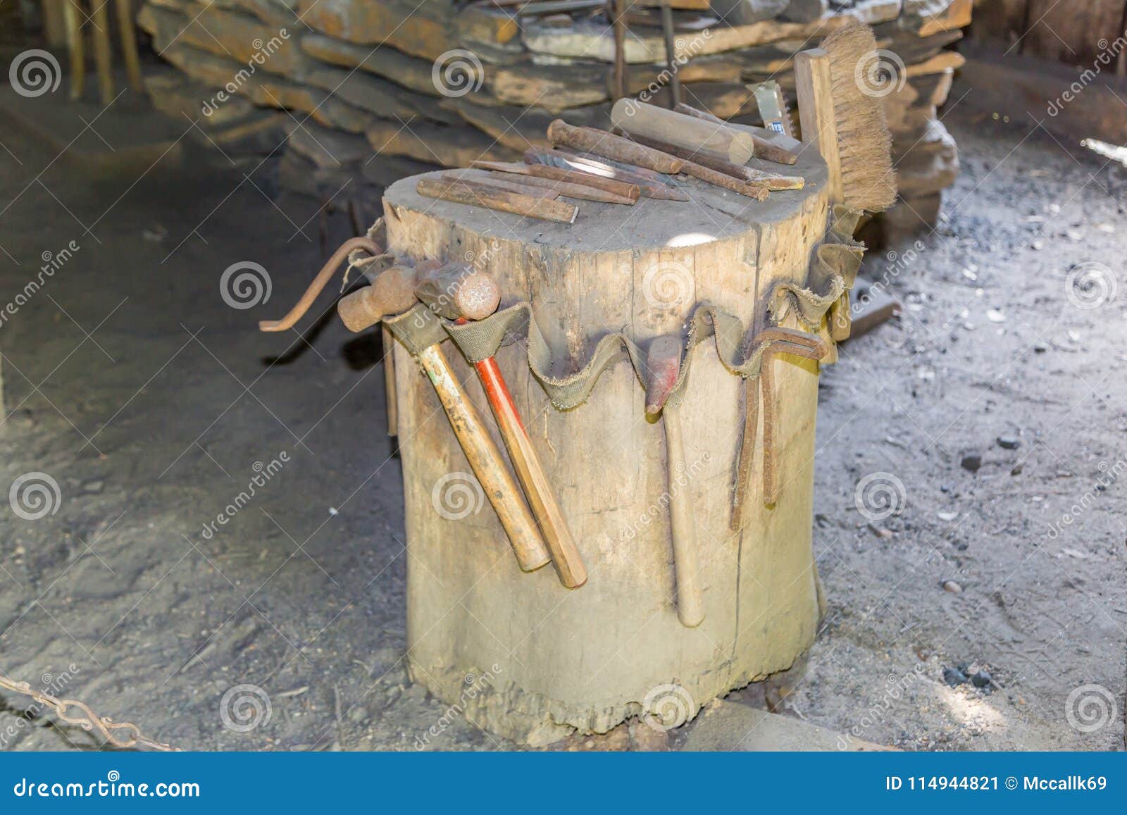 Vintage Blacksmith Tools. Hand-made Antique Tool For Blacksmithing ...