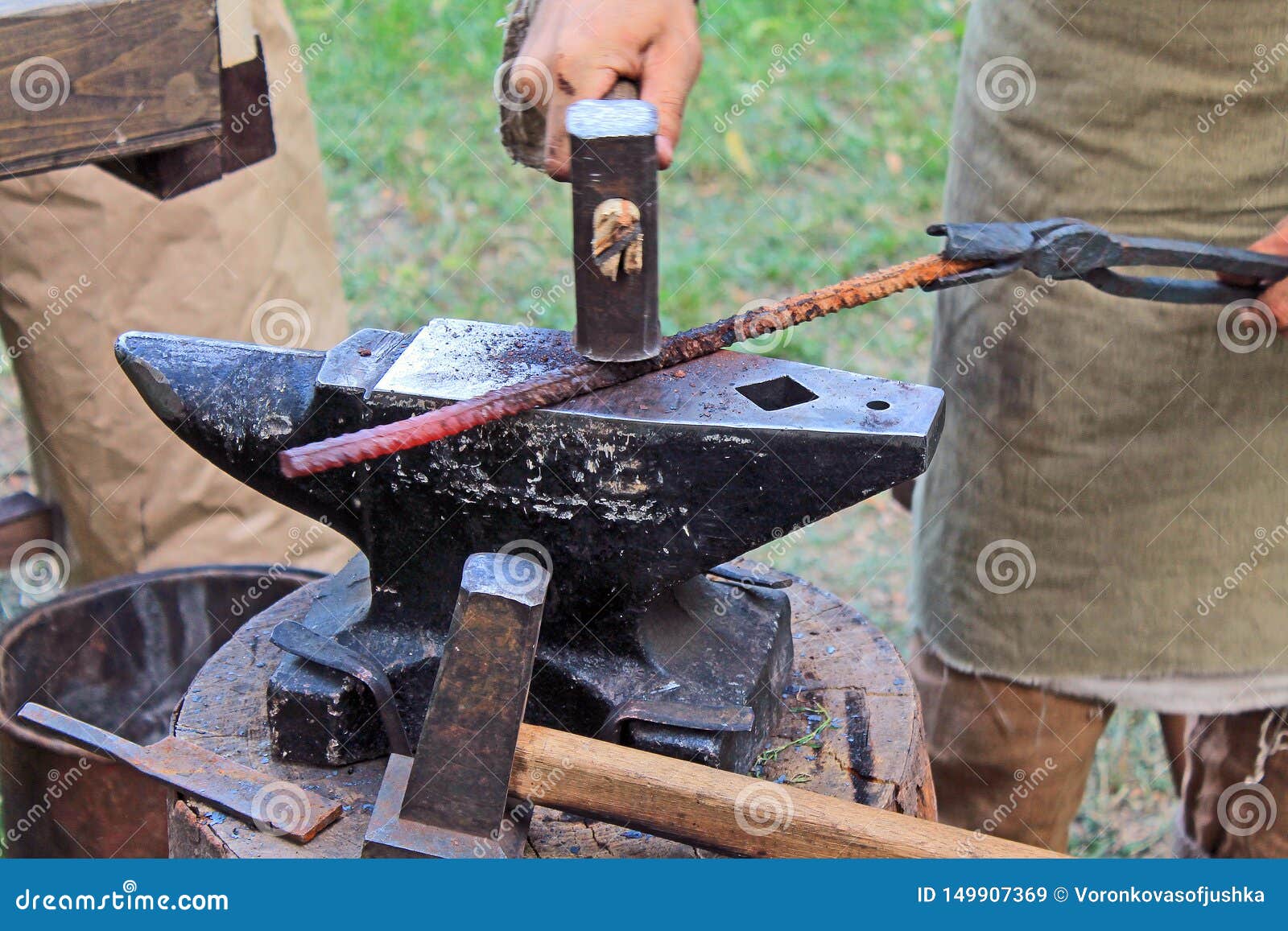 Vintage Blacksmith Tools. Hand-made Antique Tool For Blacksmithing ...