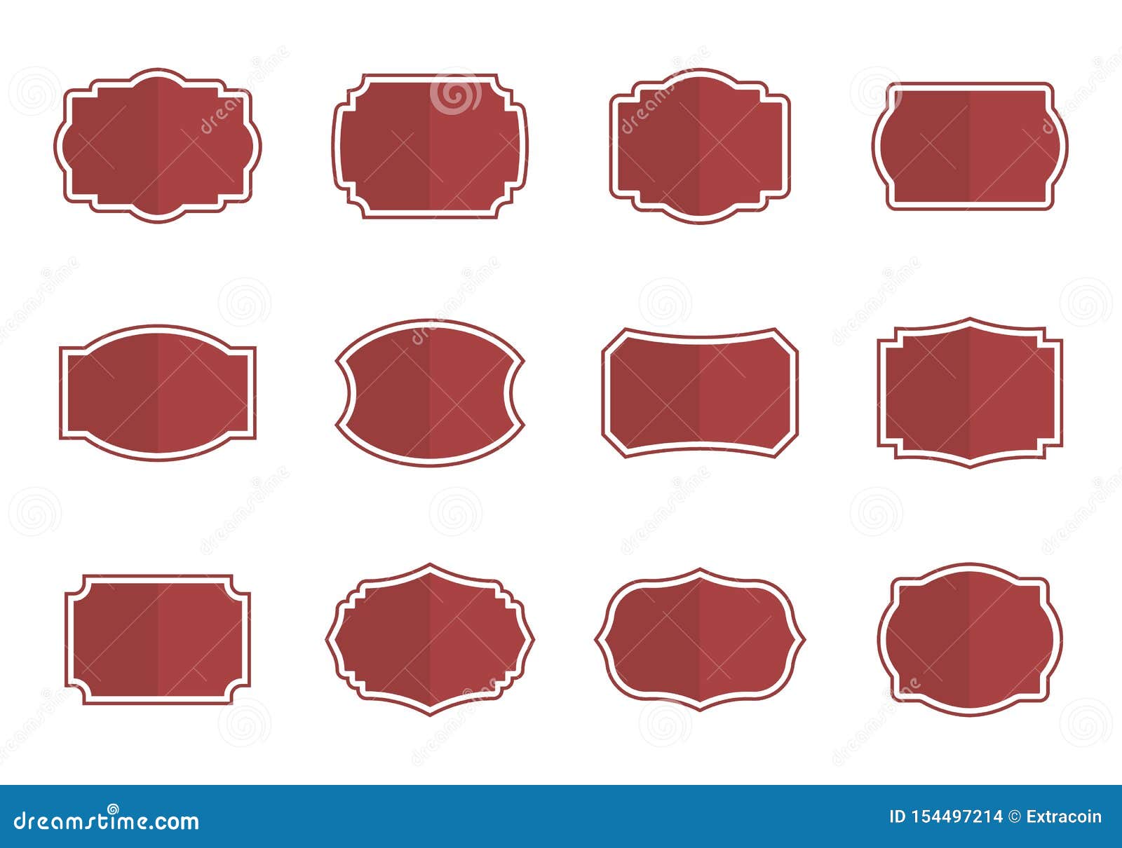 Vintage Blank Label Set in Flat Vector Illustration Stock Vector ...