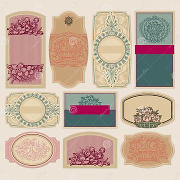 Vintage Blank Labels Set (vector) Stock Vector - Illustration of ...