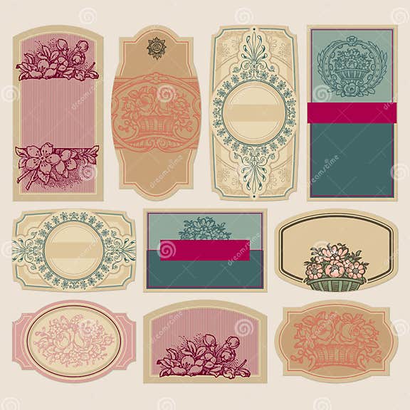 Vintage Blank Labels Set (vector) Stock Vector - Illustration of ...