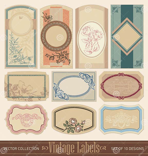 Vintage Blank Labels Set (vector) Stock Vector - Illustration of ...
