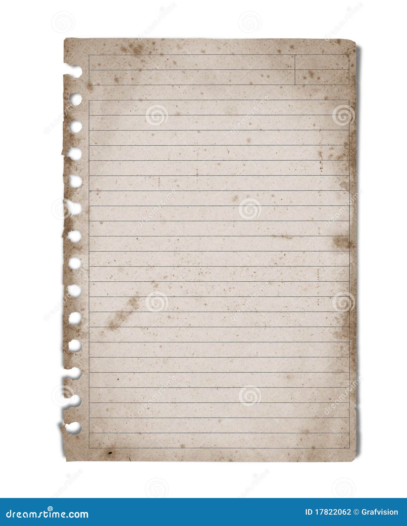 Vintage blank note paper stock photo. Image of notebook - 17822062