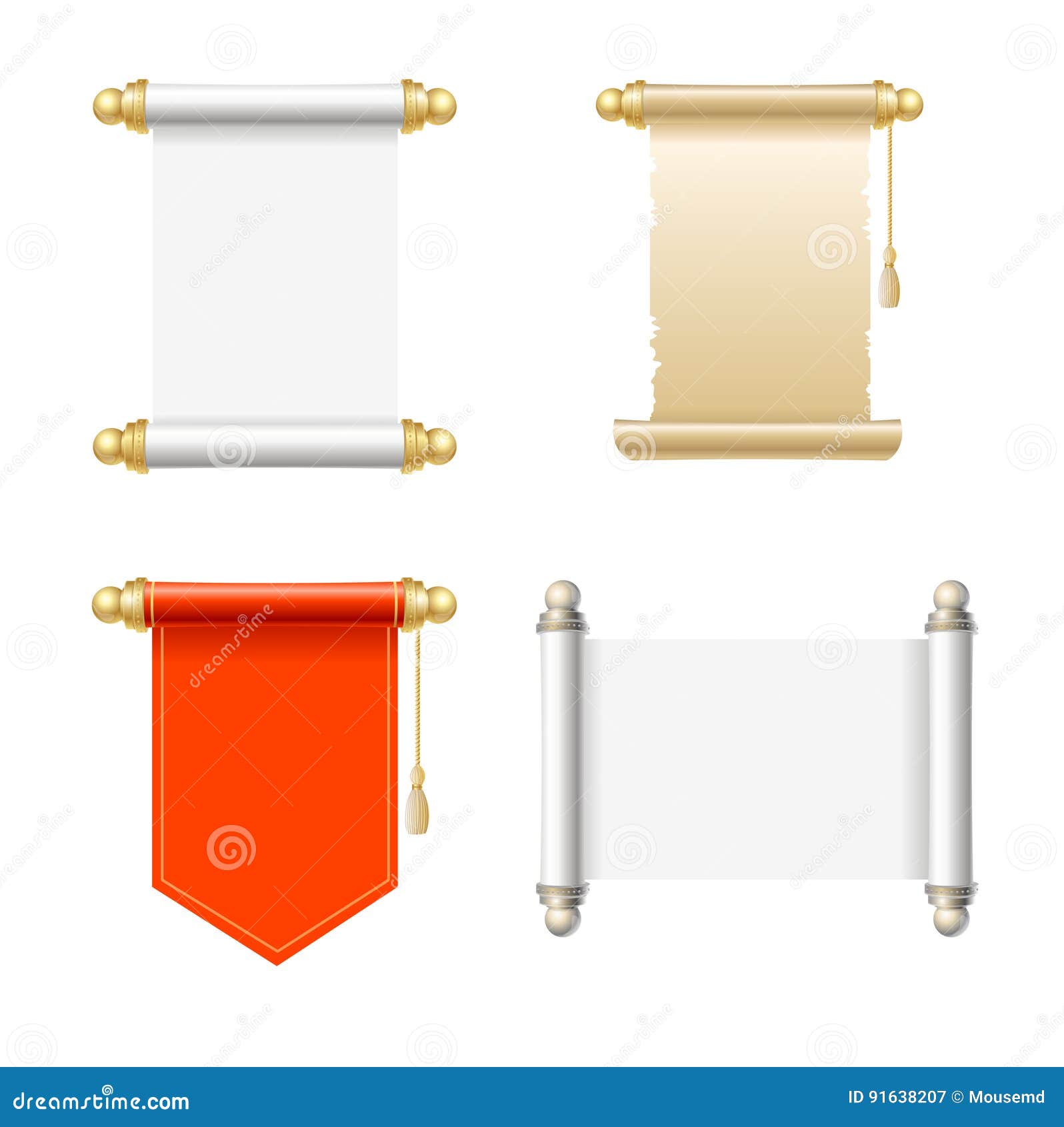 Vintage Blank Paper Scroll Icon Set. Vector Stock Vector - Illustration ... Vintage Blank Paper Scroll Icon Set. Vector Stock Vector - Illustration ...