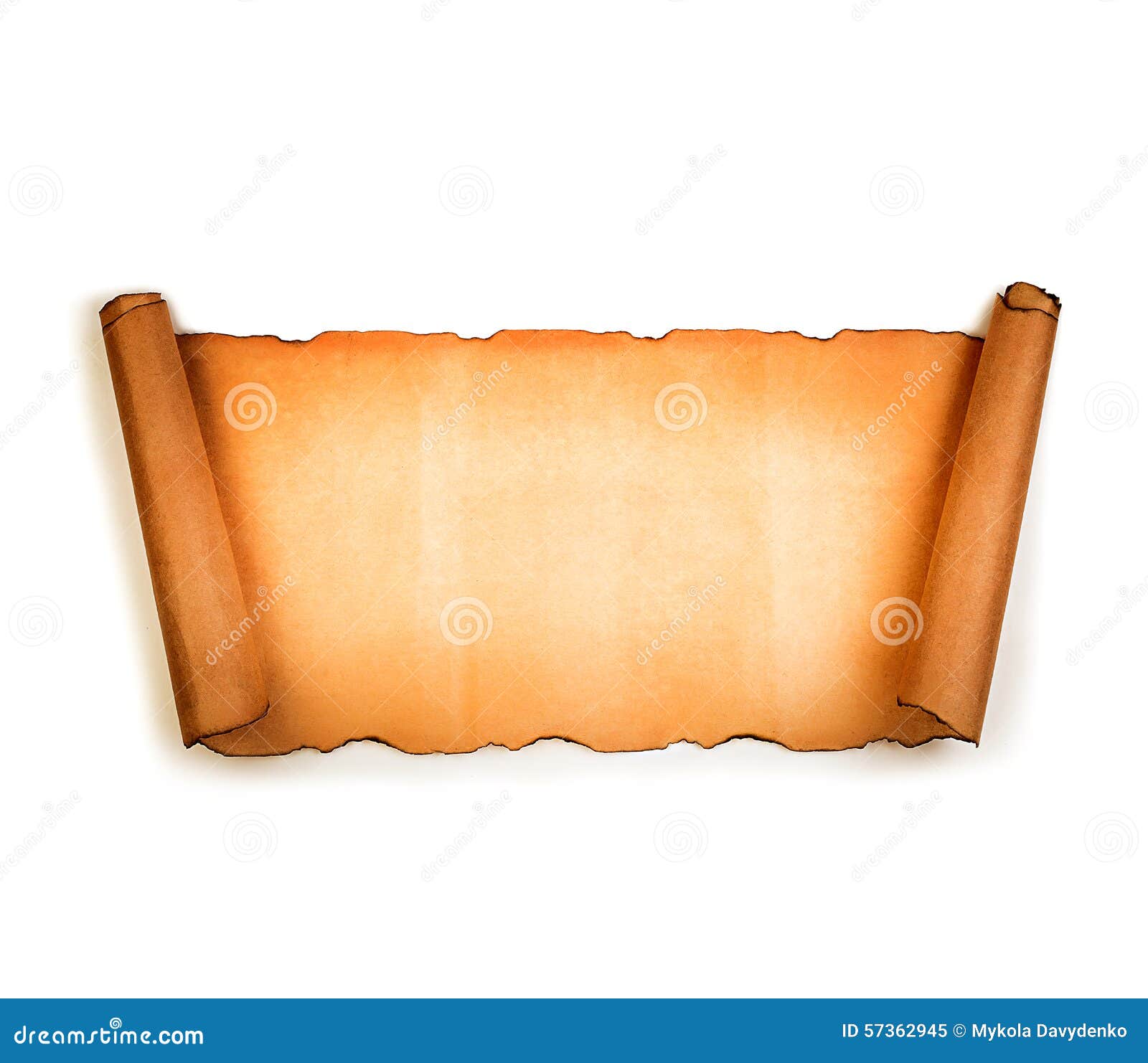 Vintage Blank Paper Scroll Isolated On White Stock Photo - Image: 57362945