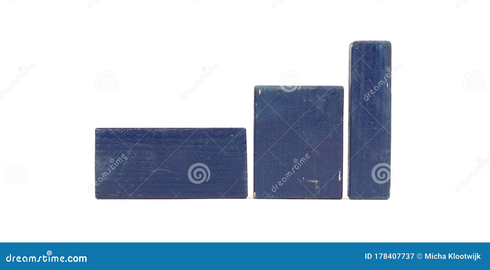 Vintage Blue Building Blocks Isolated on White Stock Image - Image of ...