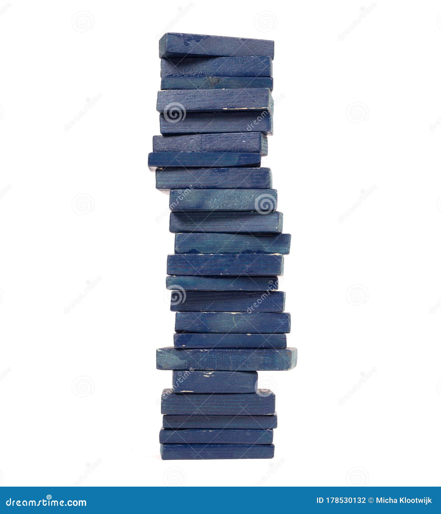 Vintage Blue Building Blocks Isolated on White Stock Photo - Image of ...