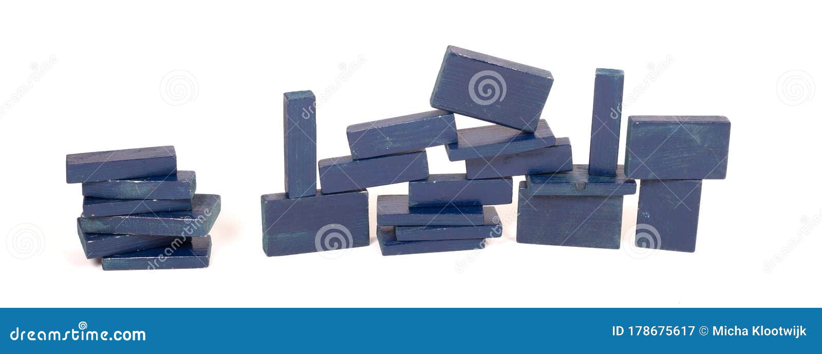 Vintage Blue Building Blocks Isolated on White Stock Image - Image of ...
