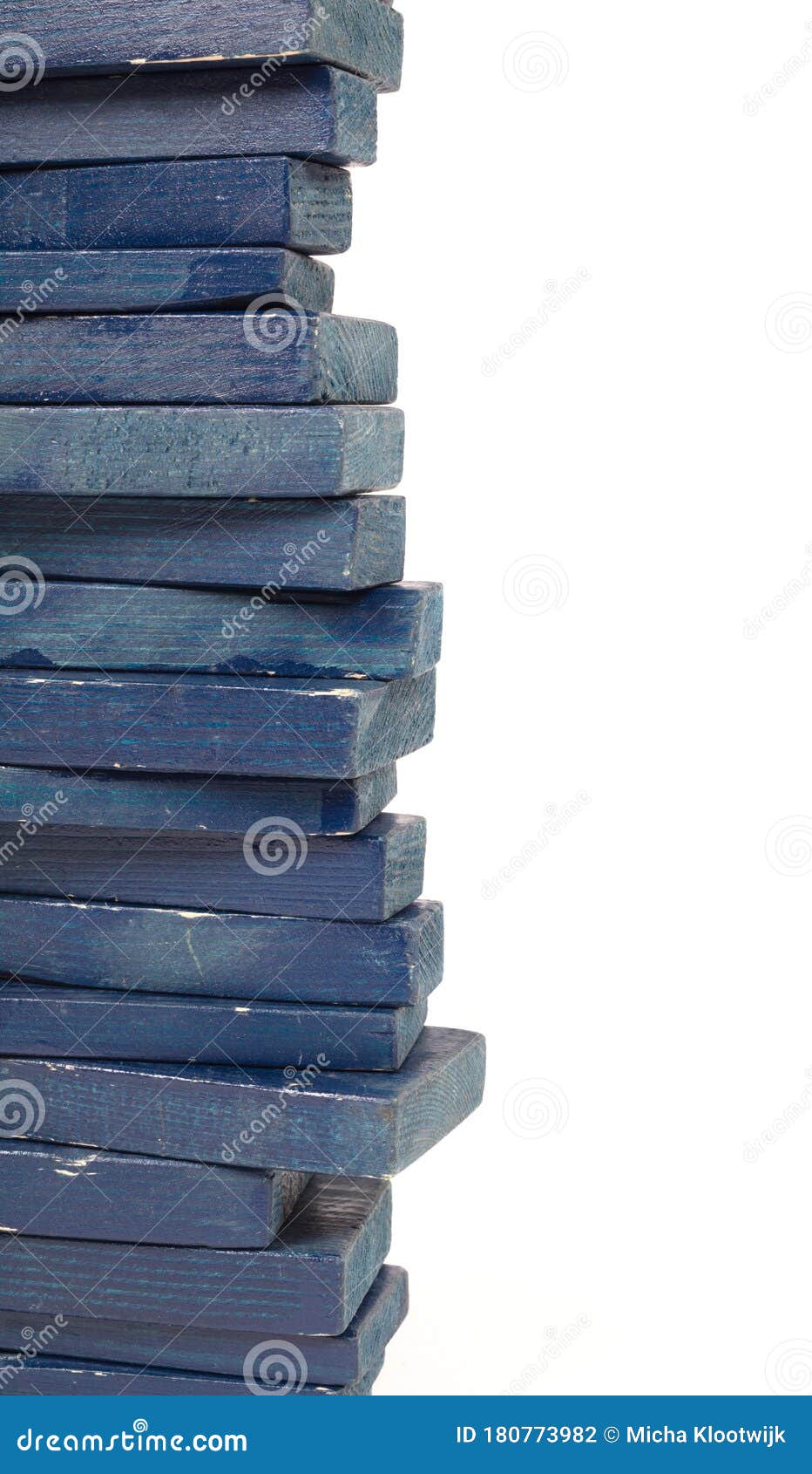Vintage Blue Building Blocks Isolated on White Stock Photo - Image of ...