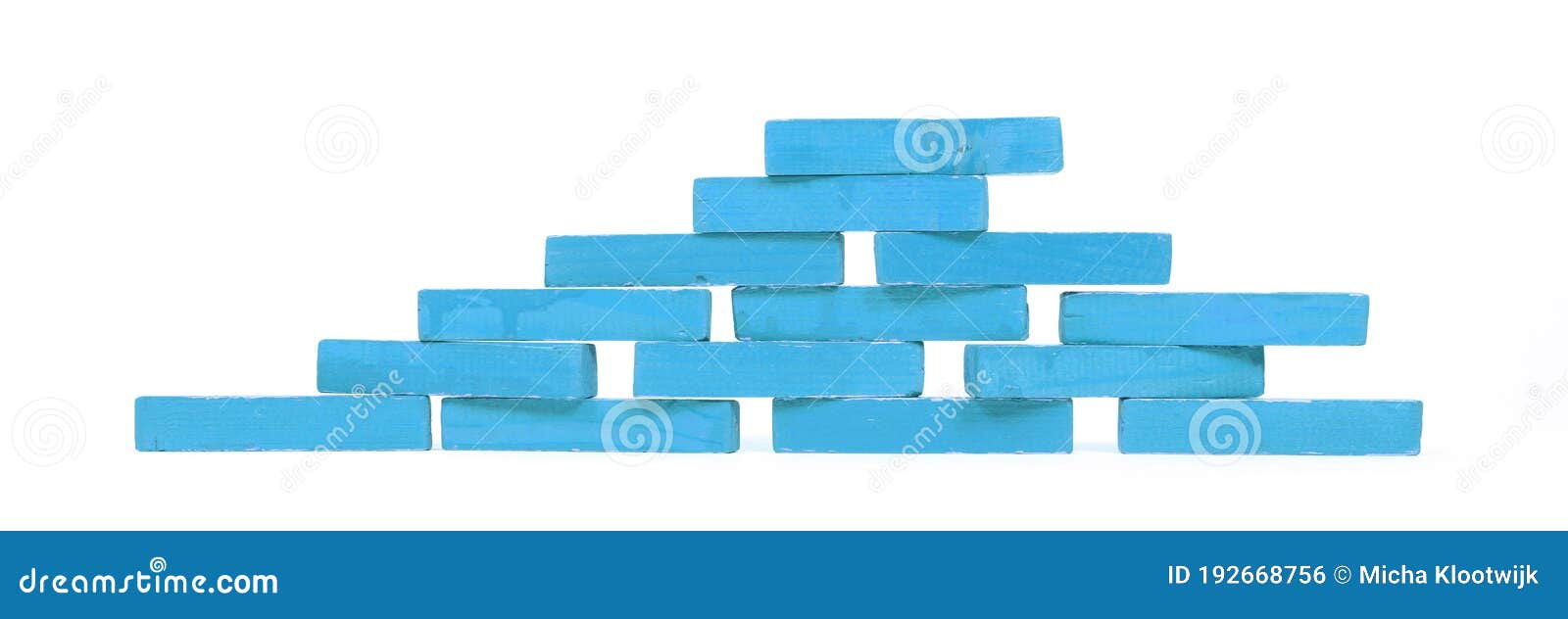 Vintage Blue Building Blocks Isolated on White Stock Photo - Image of ...
