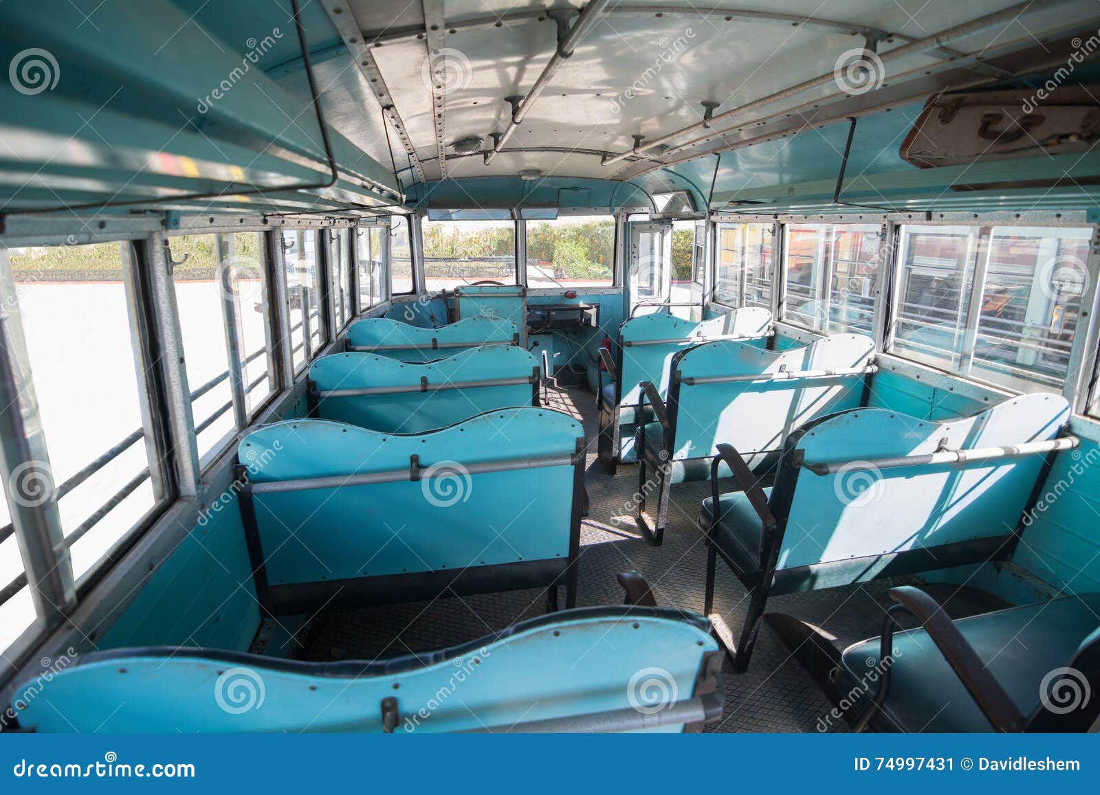 Vintage blue bus stock image. Image of 1950s, long, distance - 74997431