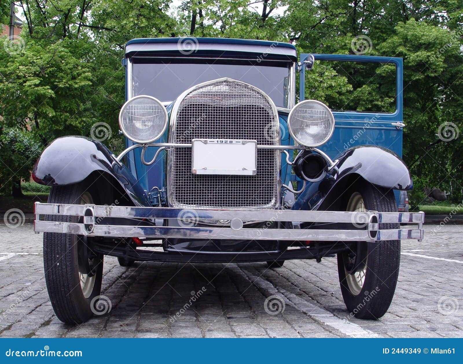 Vintage blue car stock image. Image of convertible, retro - 2449349