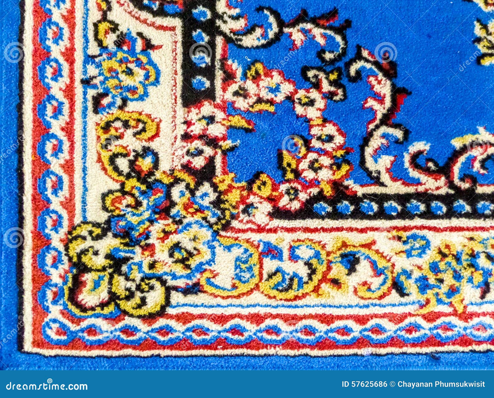 Vintage blue carpet stock photo. Image of fringe, stitching - 57625686