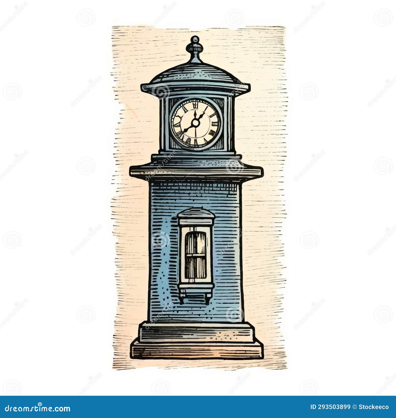 Vintage Blue Clock Tower: a Timeless Architectural Masterpiece Stock ...