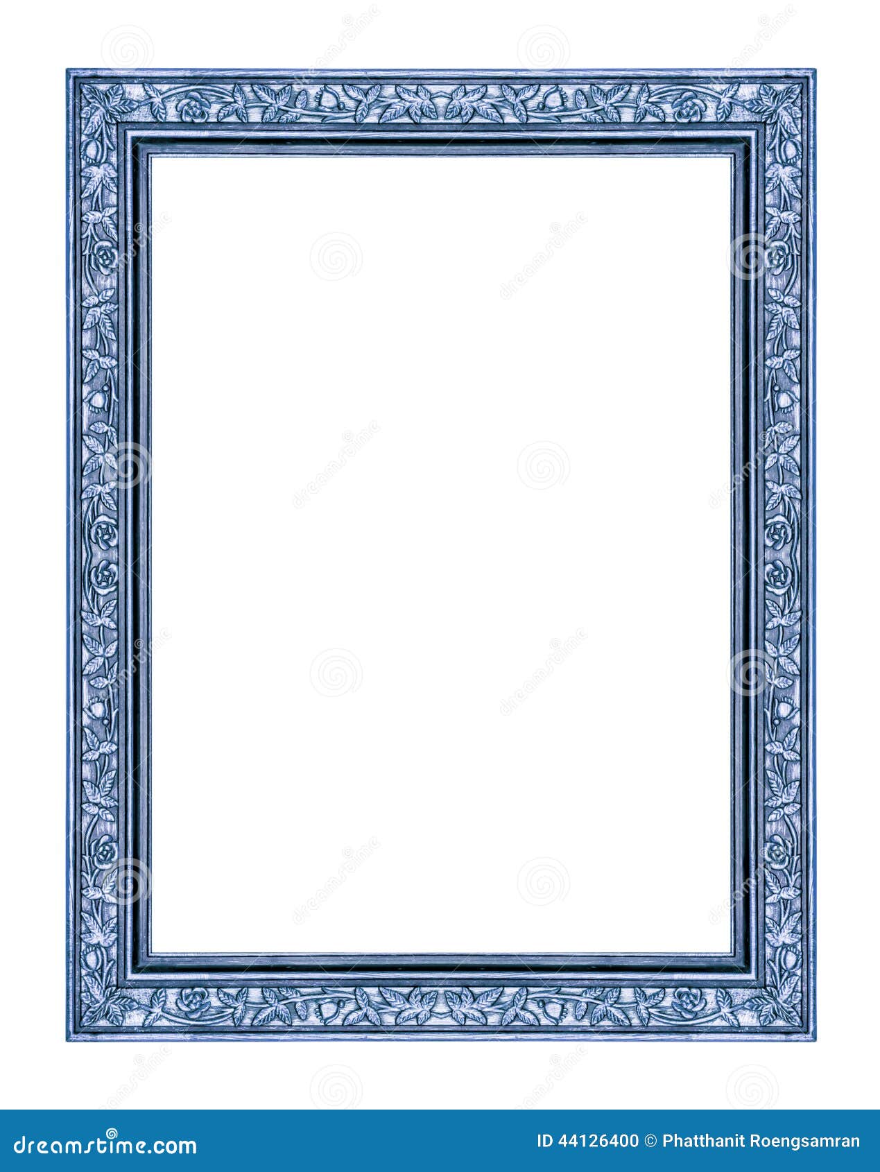 Vintage Blue Frame Isolated on White Background, with Clipping P Stock ...