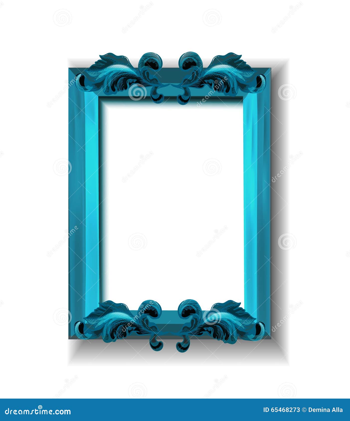 Vintage Blue Frame with Ornament Stock Vector - Illustration of poster ...