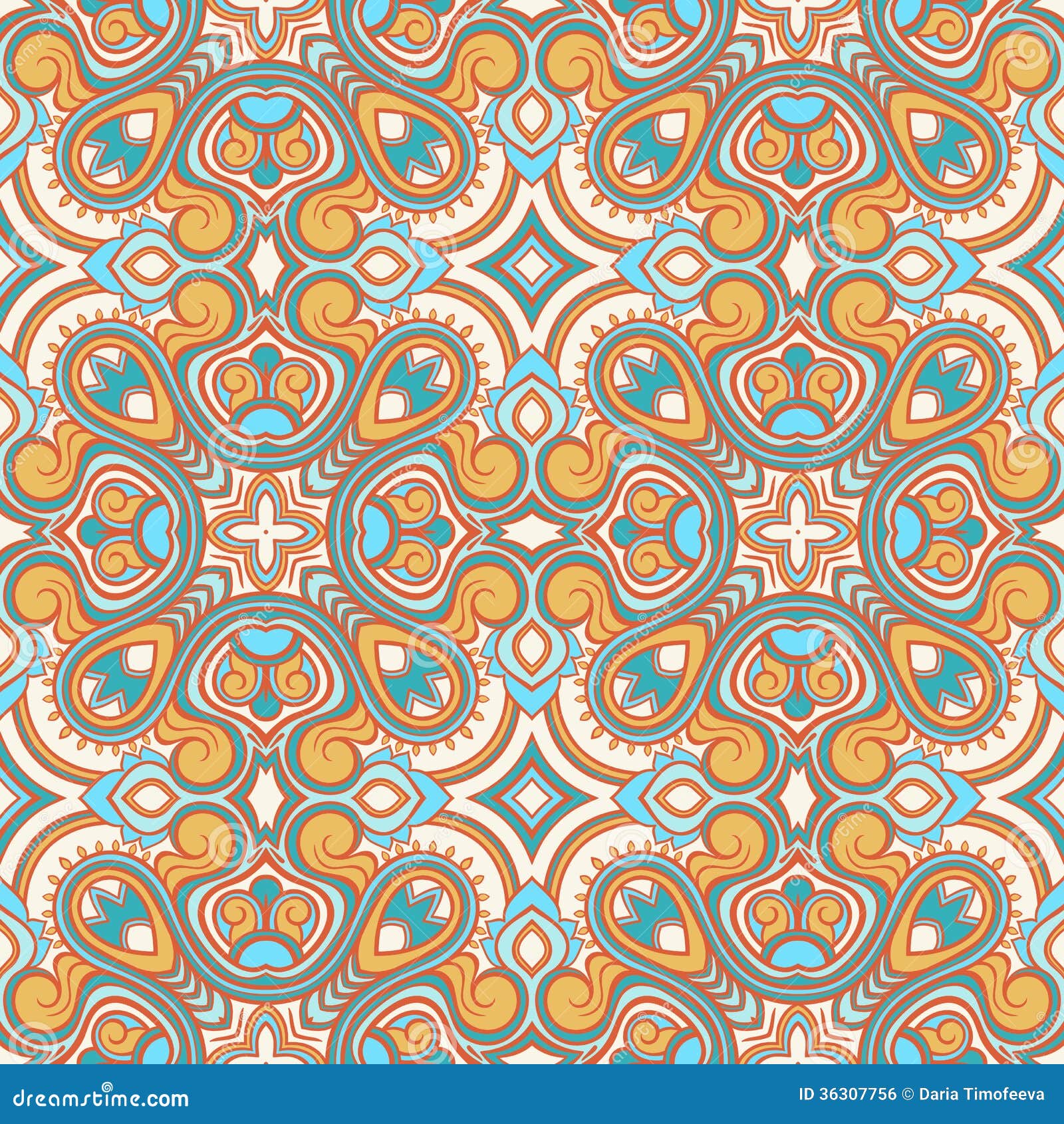 Vintage Blue and Orange Flowers Stock Vector - Illustration of backdrop ...