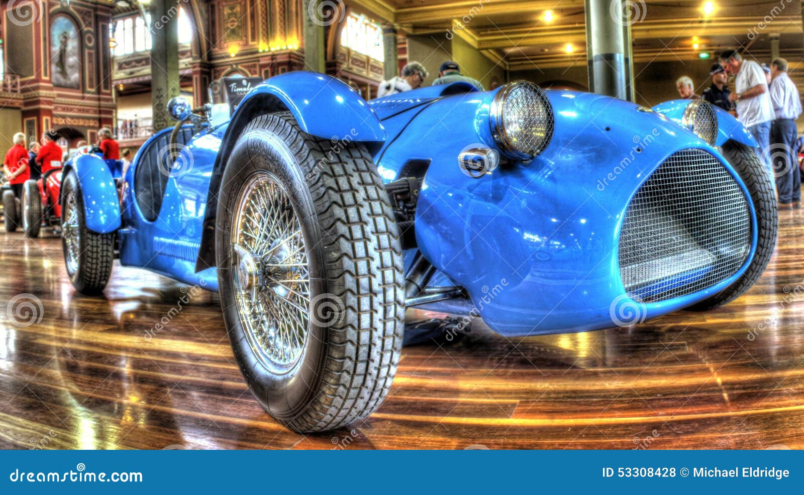 Vintage blue race car editorial stock photo. Image of rims - 53308428