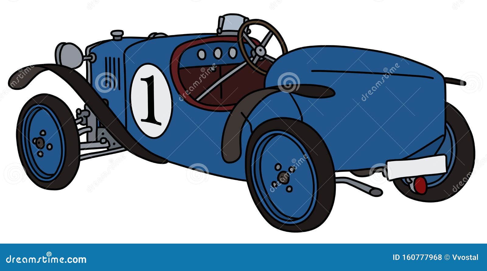 The Vintage Red Racecar Cartoon Vector | CartoonDealer.com #116723267