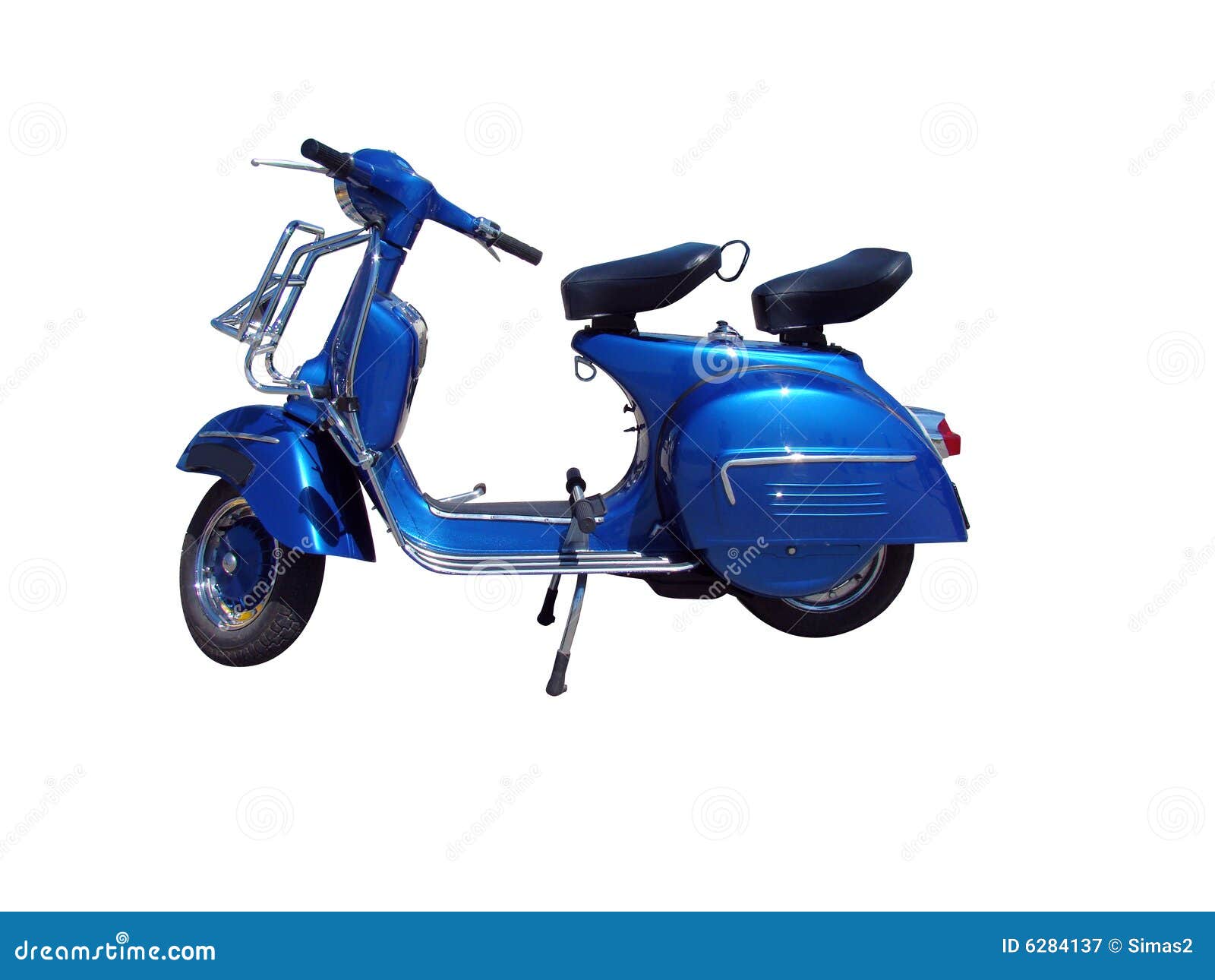 Vintage Blue Scooter (path Included) Stock Image - Image of ...