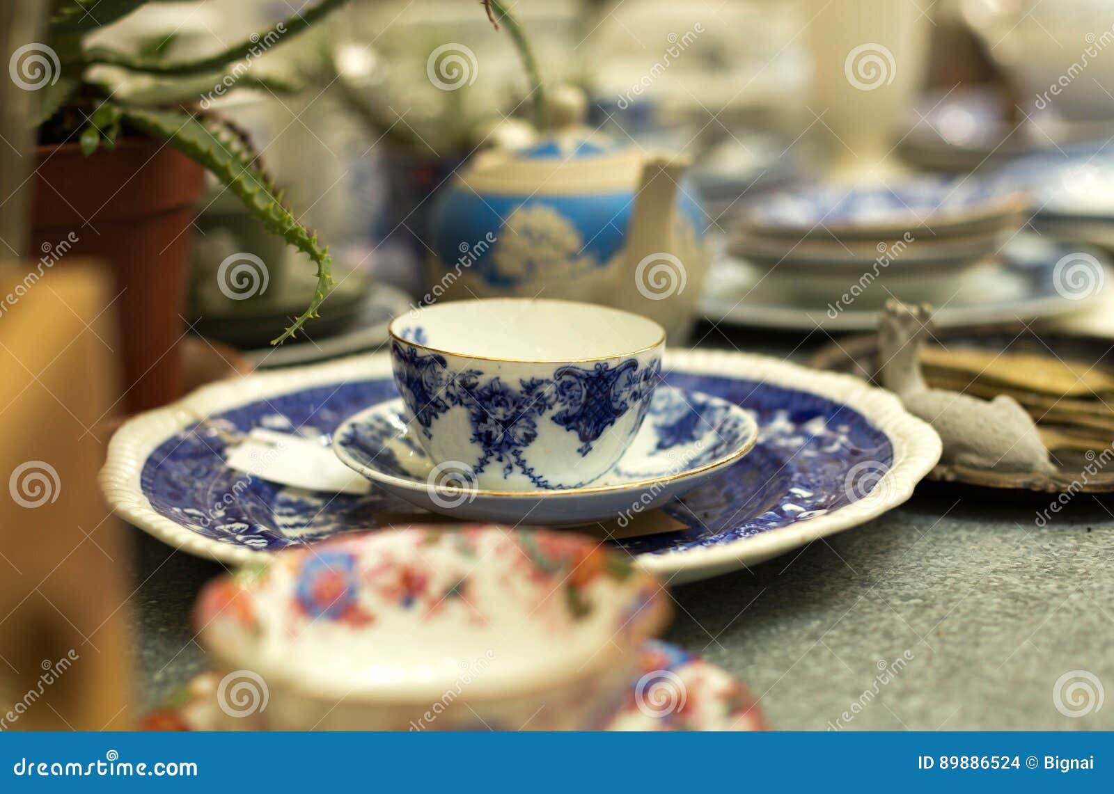 Vintage Blue Tea Cup and Dusty Stock Photo - Image of antique, ancient ...
