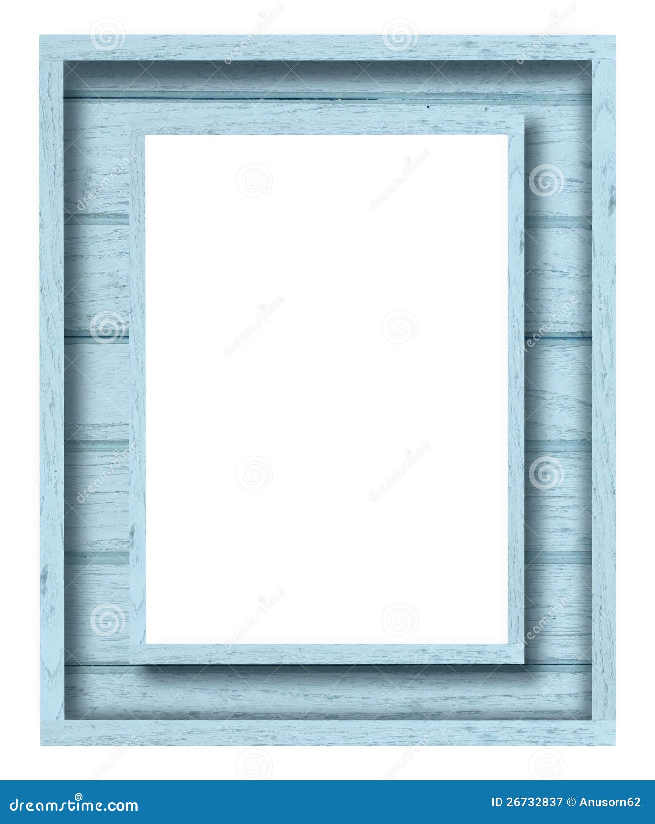 Vintage Blue Wood Picture Frame Stock Image - Image of ornate, clipping ...