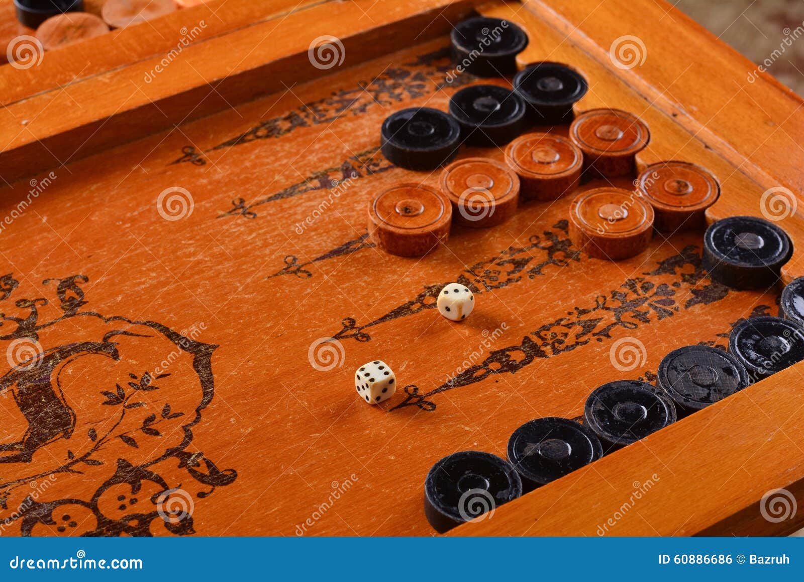 Vintage Board Game Backgammon Stock Photo - Image of gammon, luck: 60886686