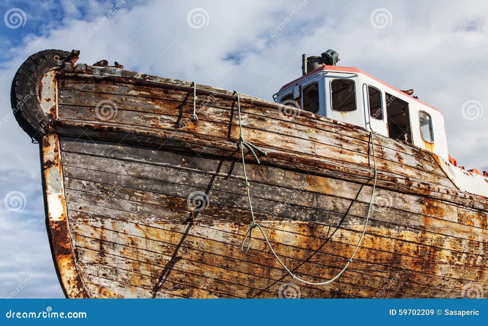 Vintage Boat Resting in Dry Dock Stock Image - Image of scruffy, ruin ...