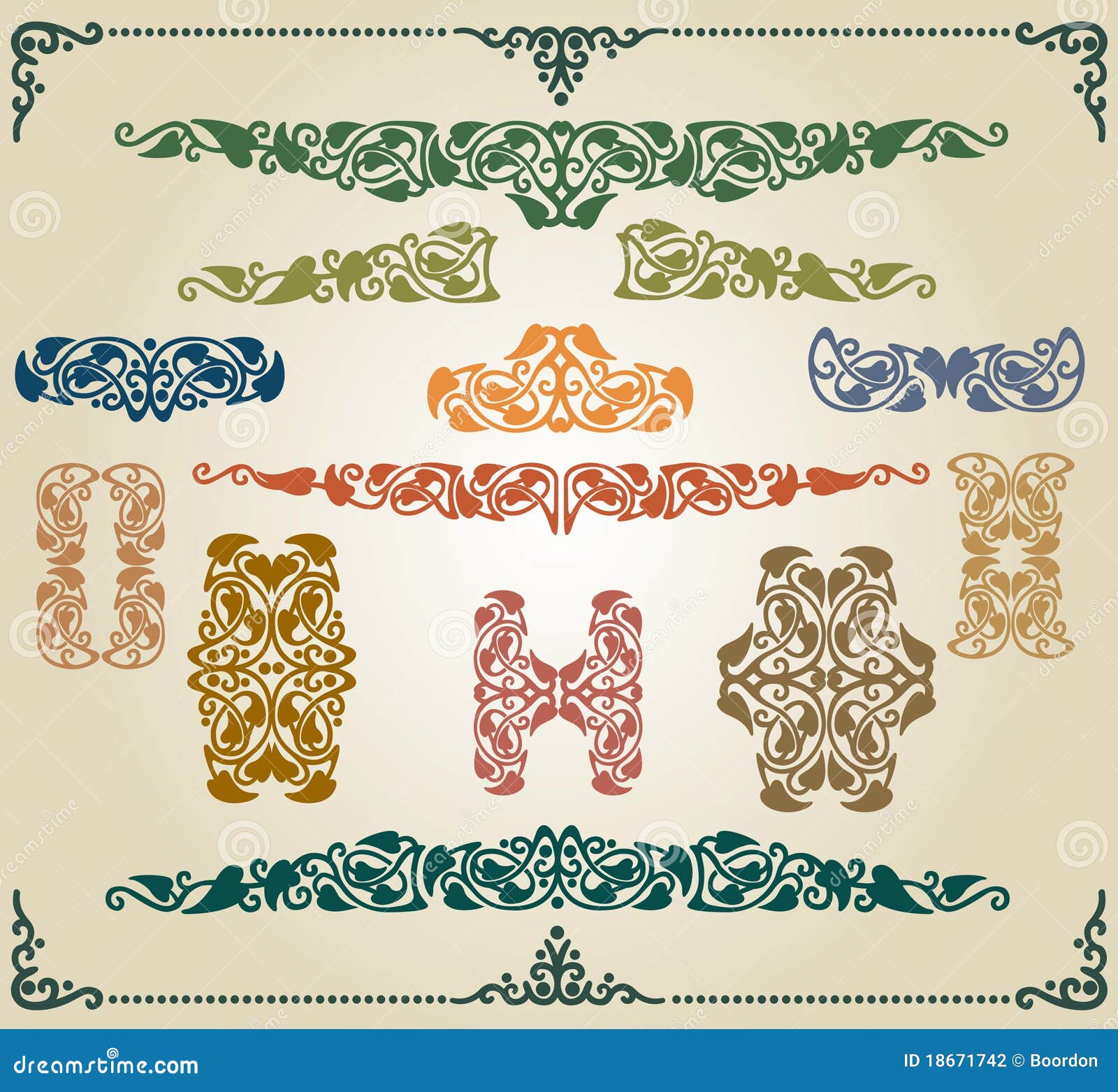 Vintage book element stock vector. Illustration of floral - 18671742