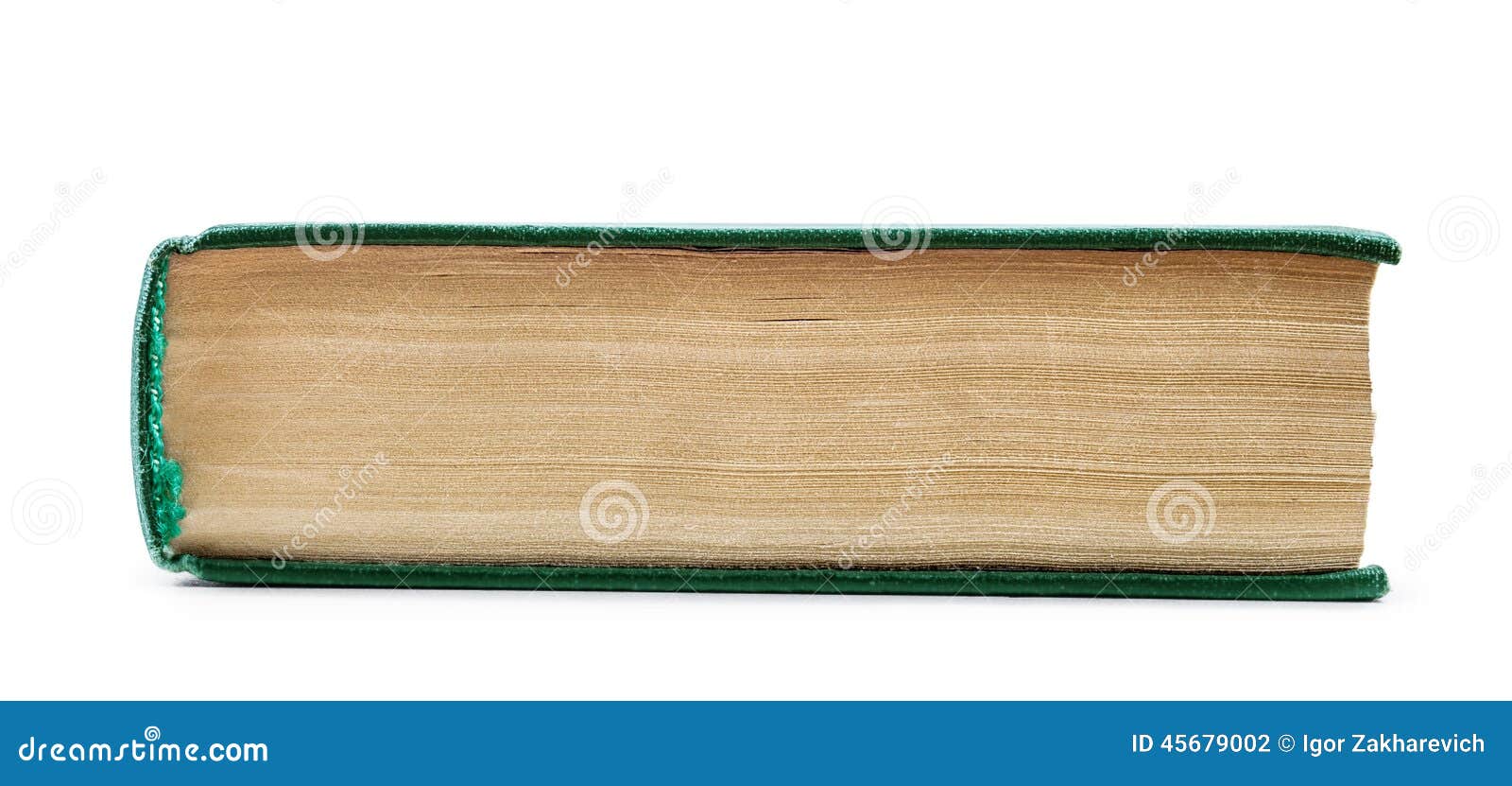 Vintage Book in a Green Shell from the Perspective of the Side Stock ...