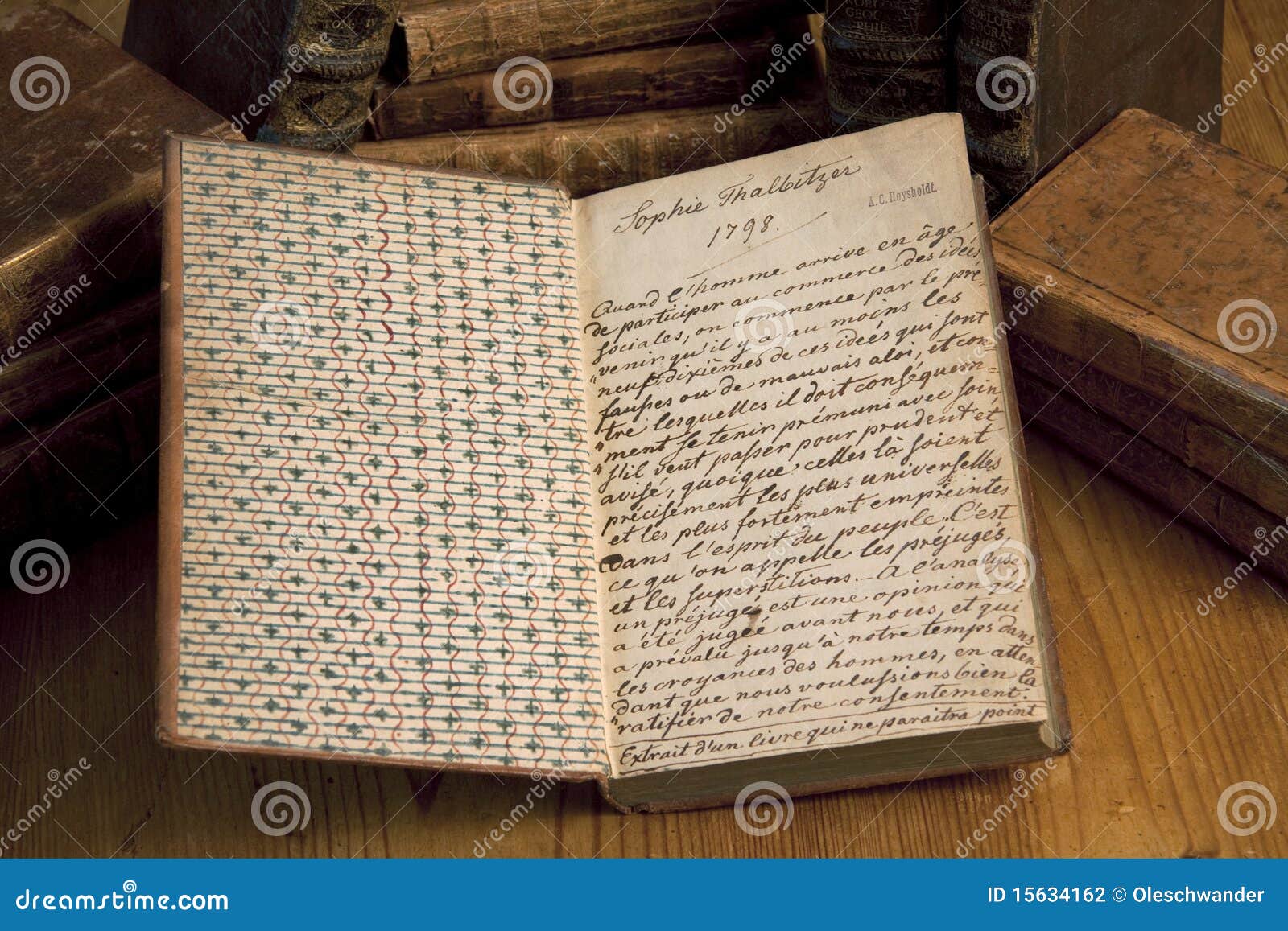 Vintage Book with Inscription Stock Photo - Image of dusty ...