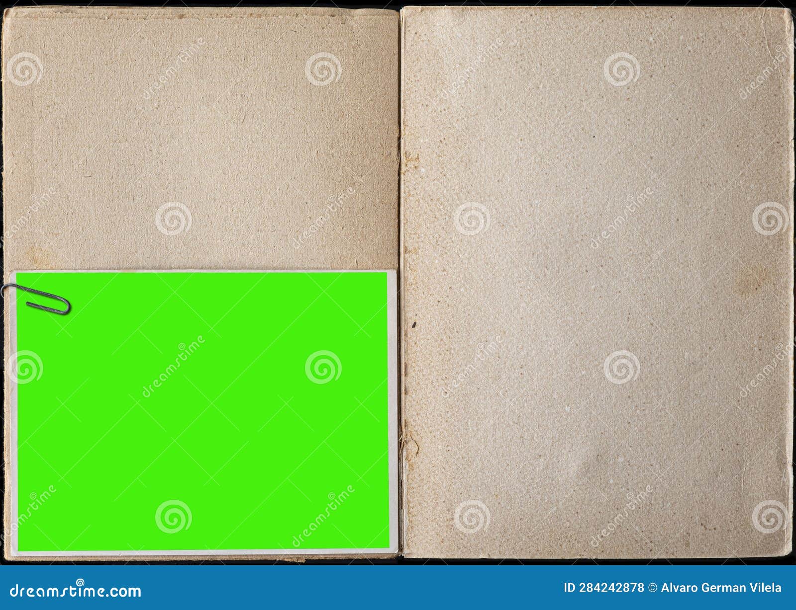 A Vintage Book Page with Blank Photo Frames Attached Stock Photo ...