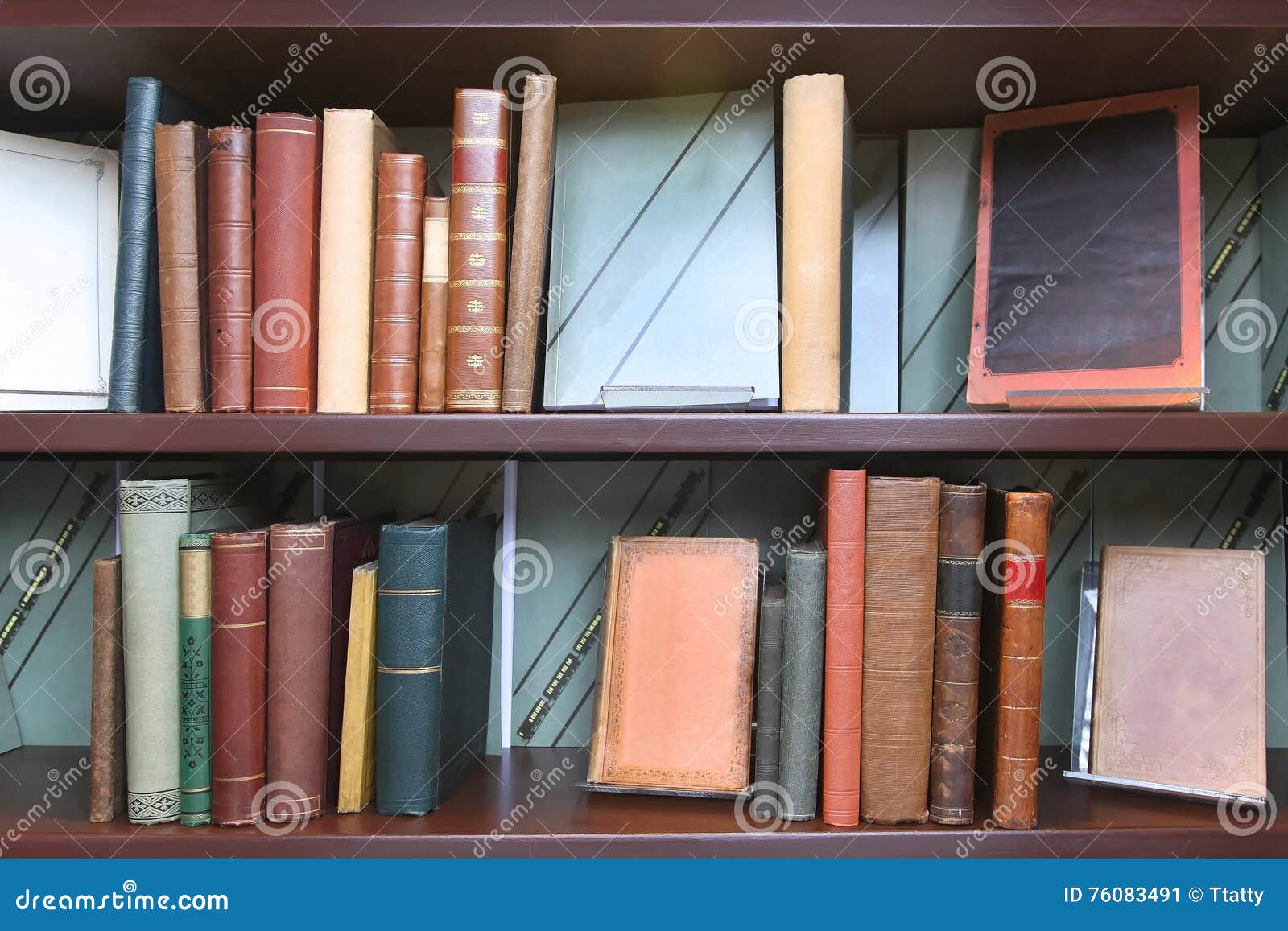 Vintage book shelf stock image. Image of aged, vintage - 76083491