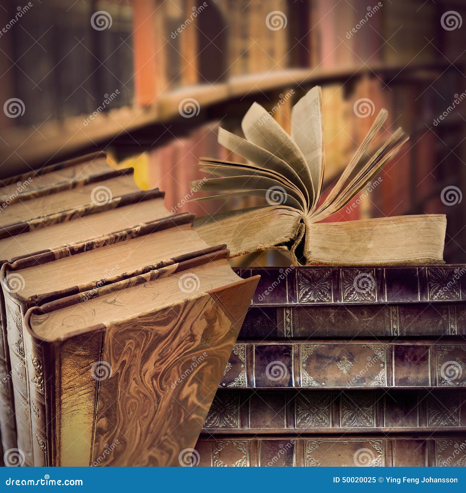 Vintage books in library stock image. Image of store - 50020025