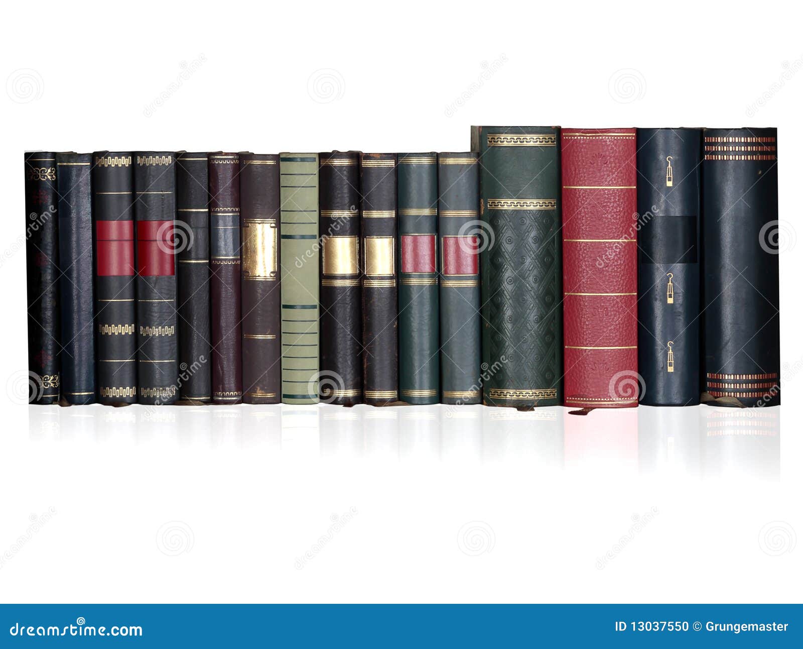 Vintage Books in a Row, Isolated, Free Copy Space Stock Photo - Image ...