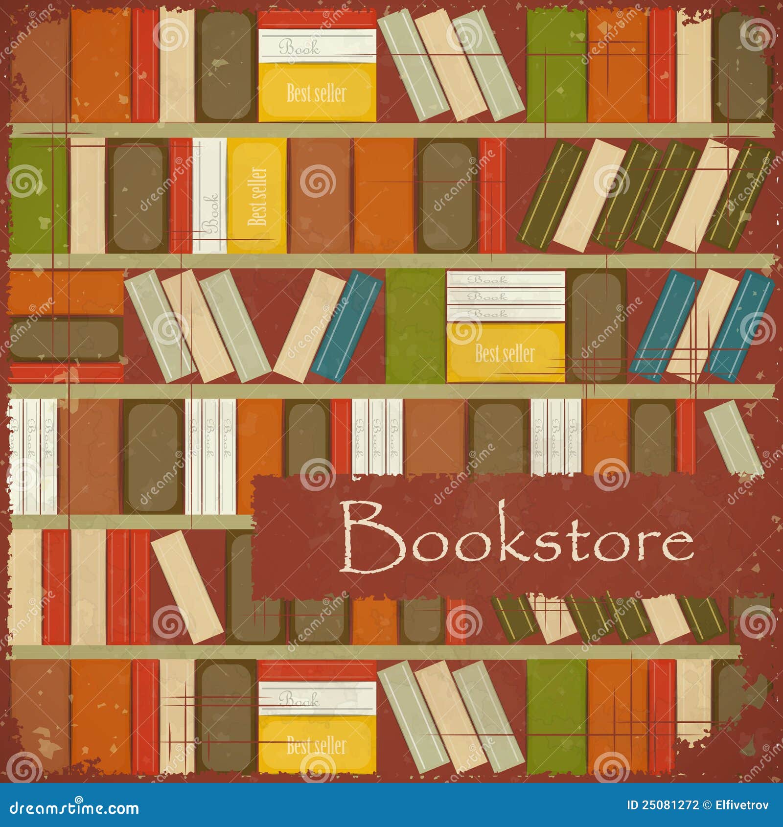 Vintage Bookstore Background Stock Vector - Illustration of bookshop ...