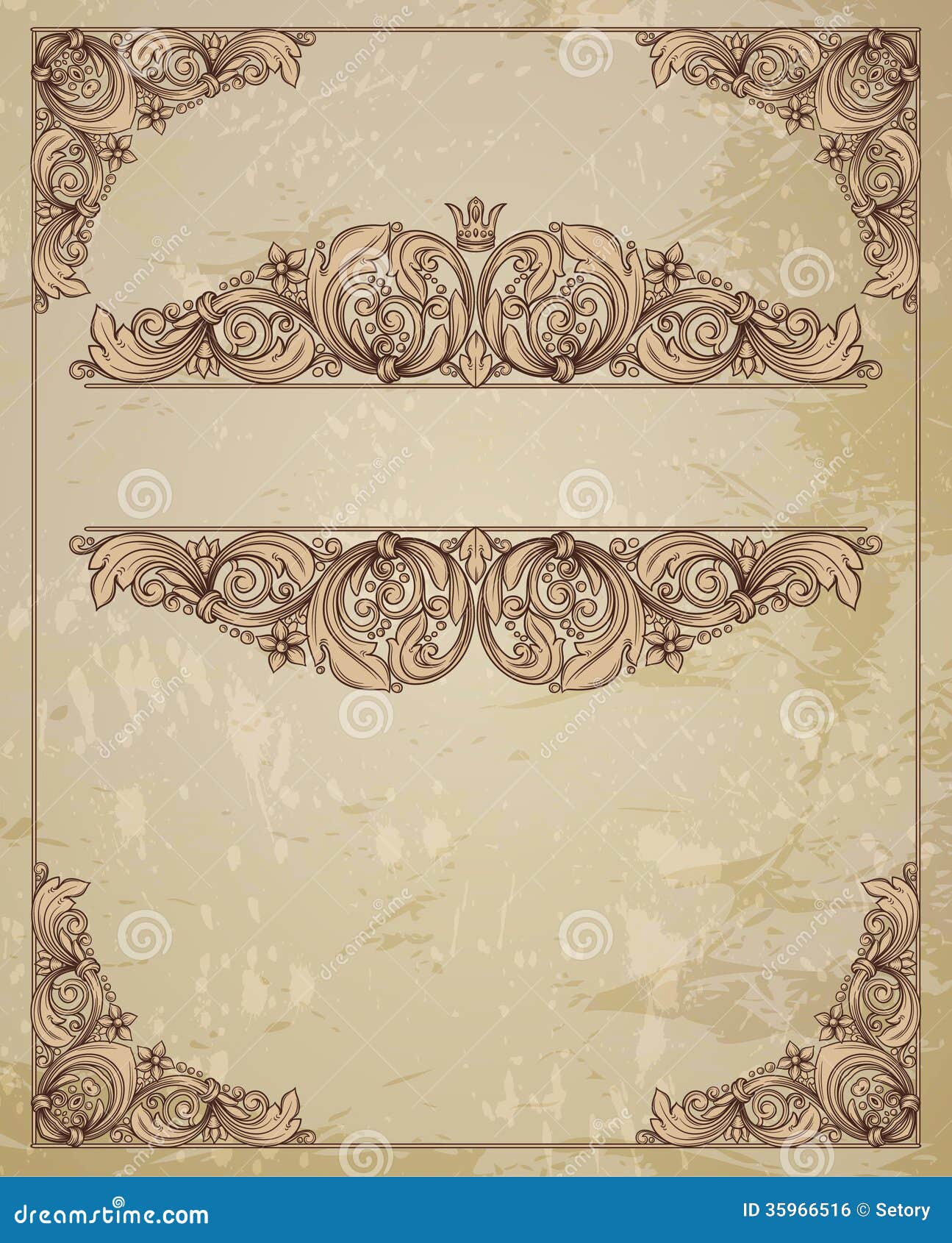 Vintage border frame stock vector. Illustration of ornament - 35966516