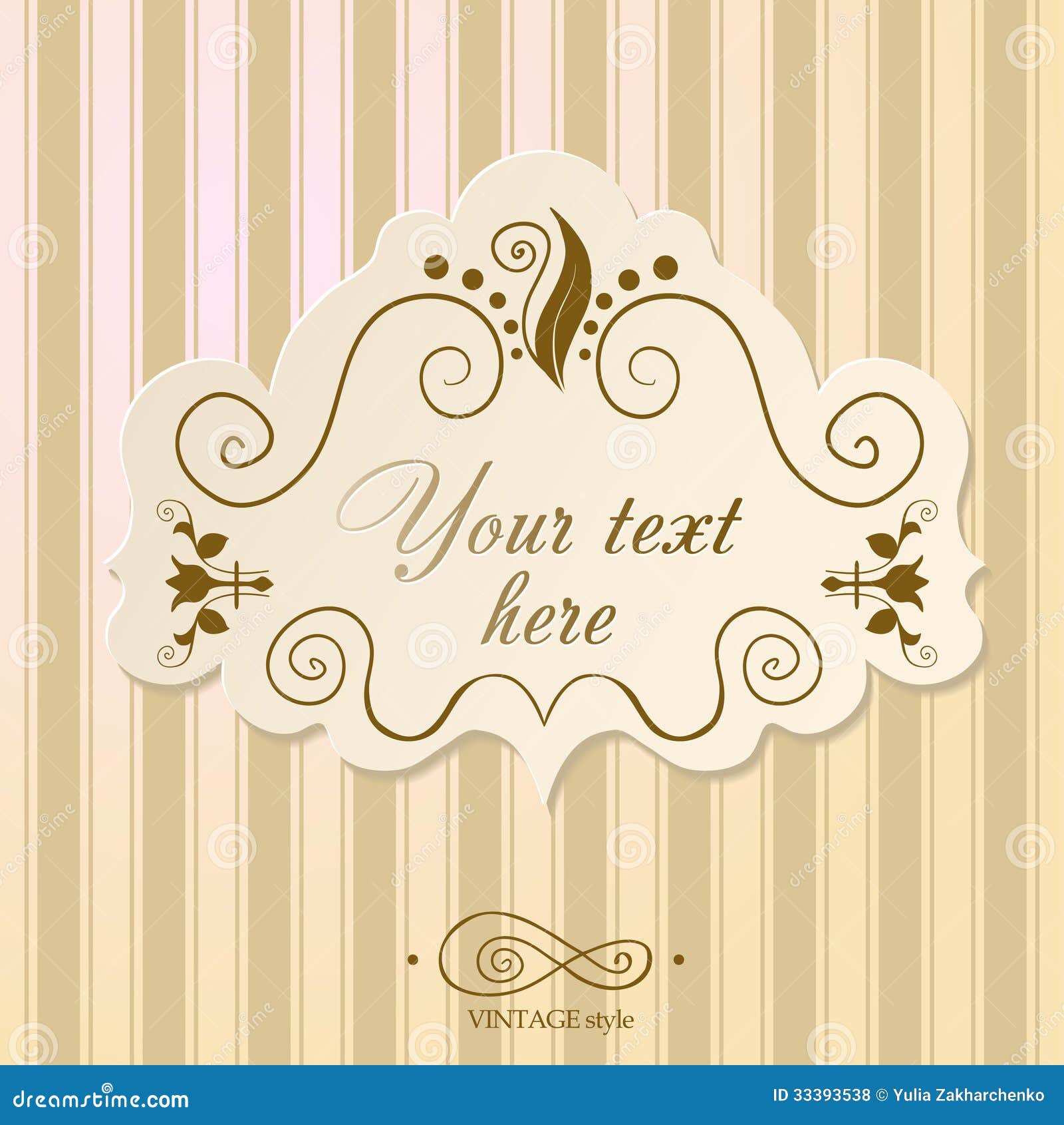 Vintage Border Frame on a Striped Background Stock Vector ...