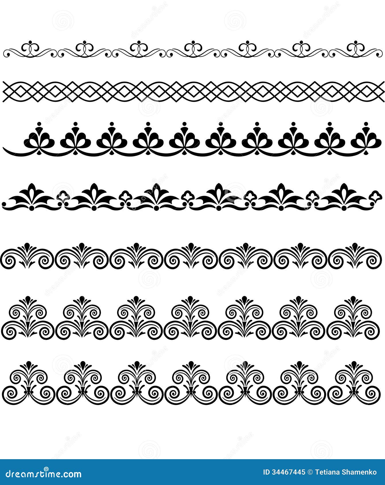 Vintage border set stock vector. Illustration of exhibition - 34467445