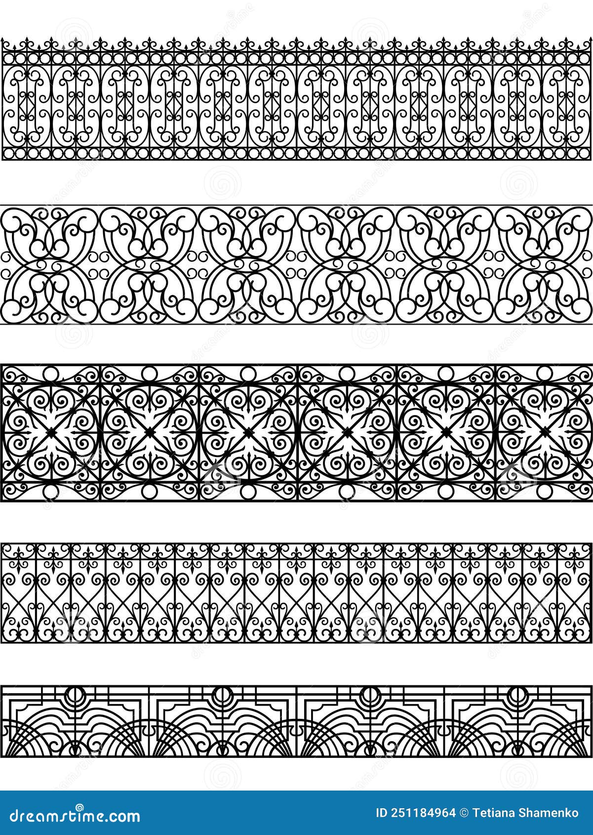 Vintage Border Set for Design Stock Vector - Illustration of fire ...