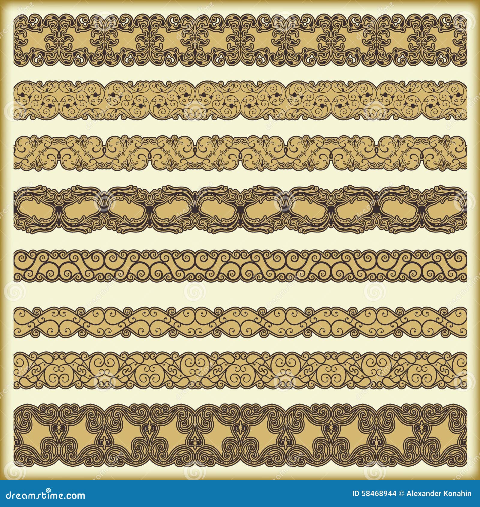 Vintage Border Set for Design Stock Vector - Illustration of design ...