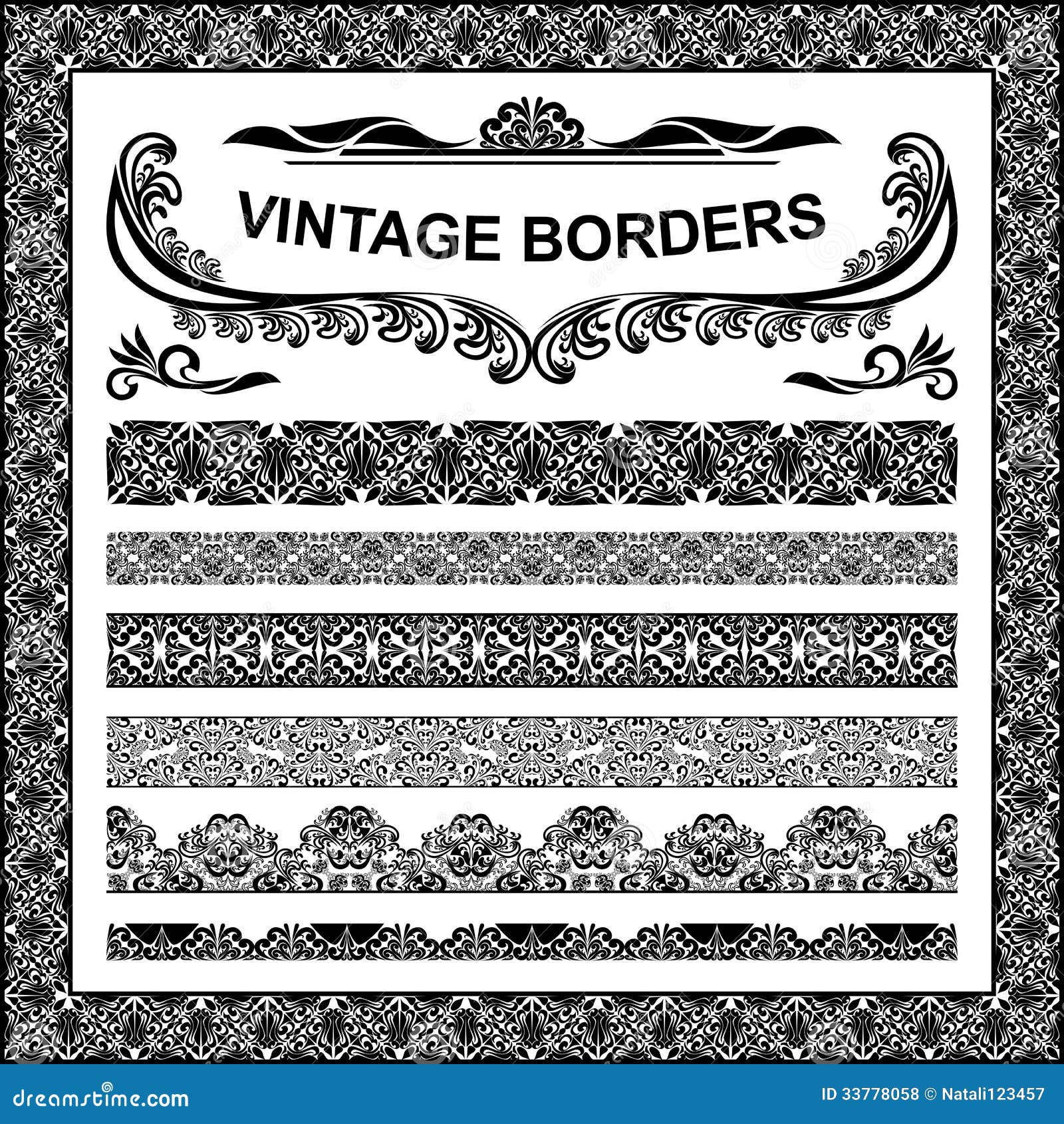 Vintage Borders - Set Royalty Free Stock Photos - Image: 33778058