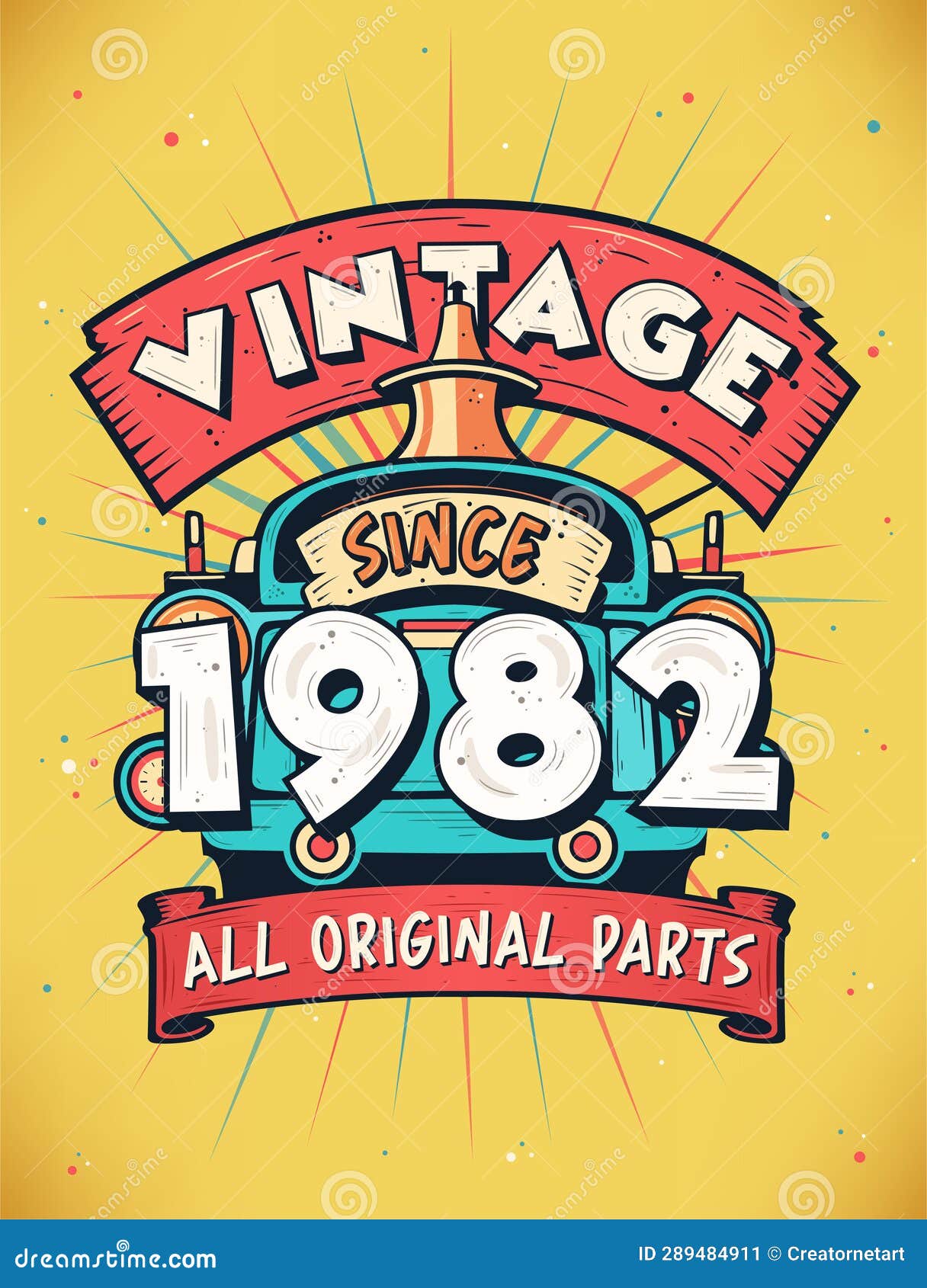 Vintage since 1982, Born in 1982 Vintage Birthday Celebration Stock ...