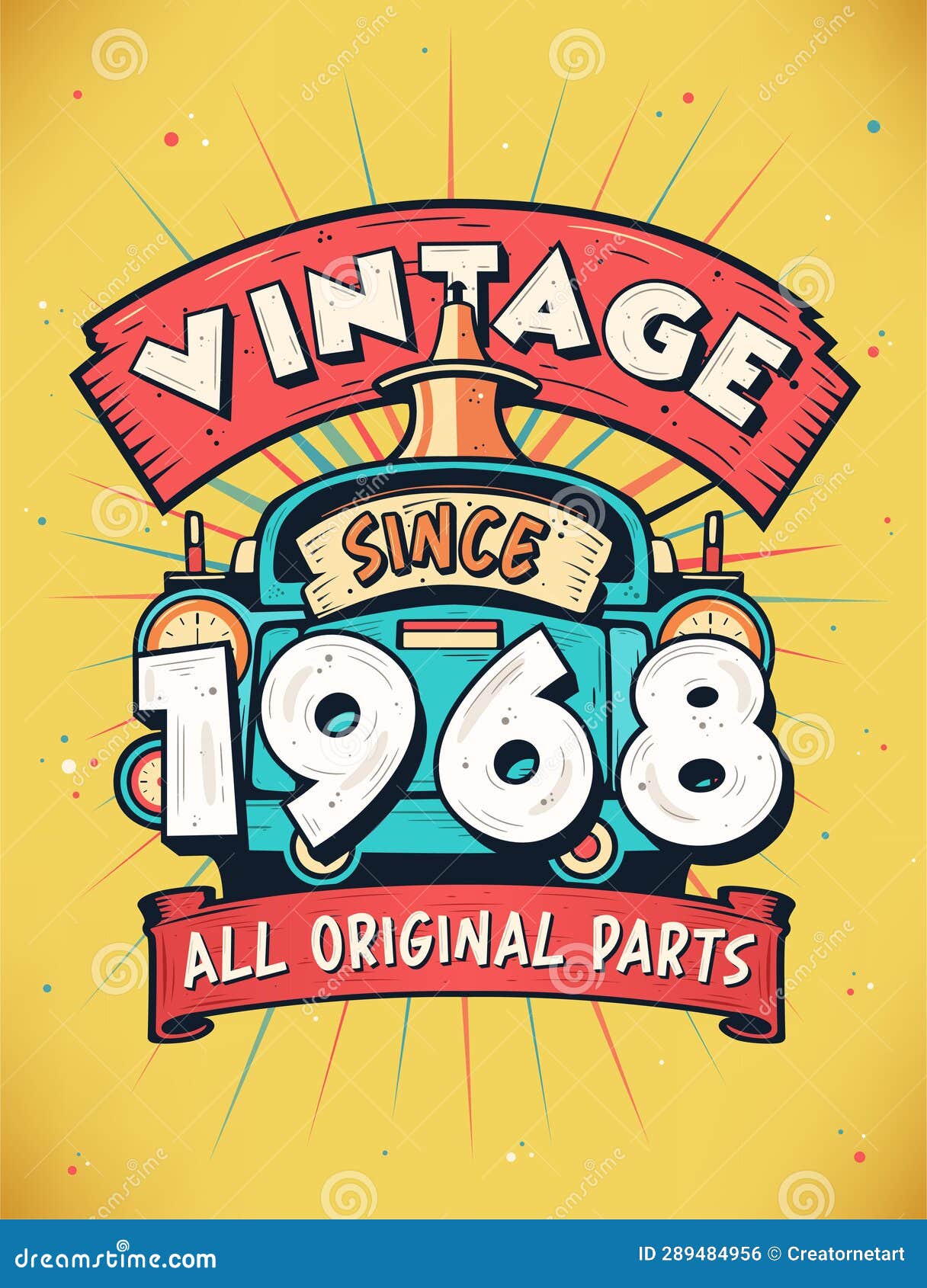 Vintage since 1968, Born in 1968 Vintage Birthday Celebration Stock ...