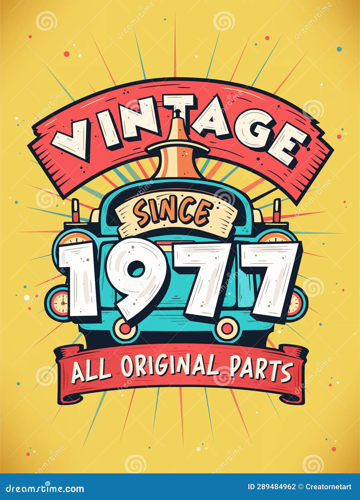 Vintage since 1977, Born in 1977 Vintage Birthday Celebration Stock ...