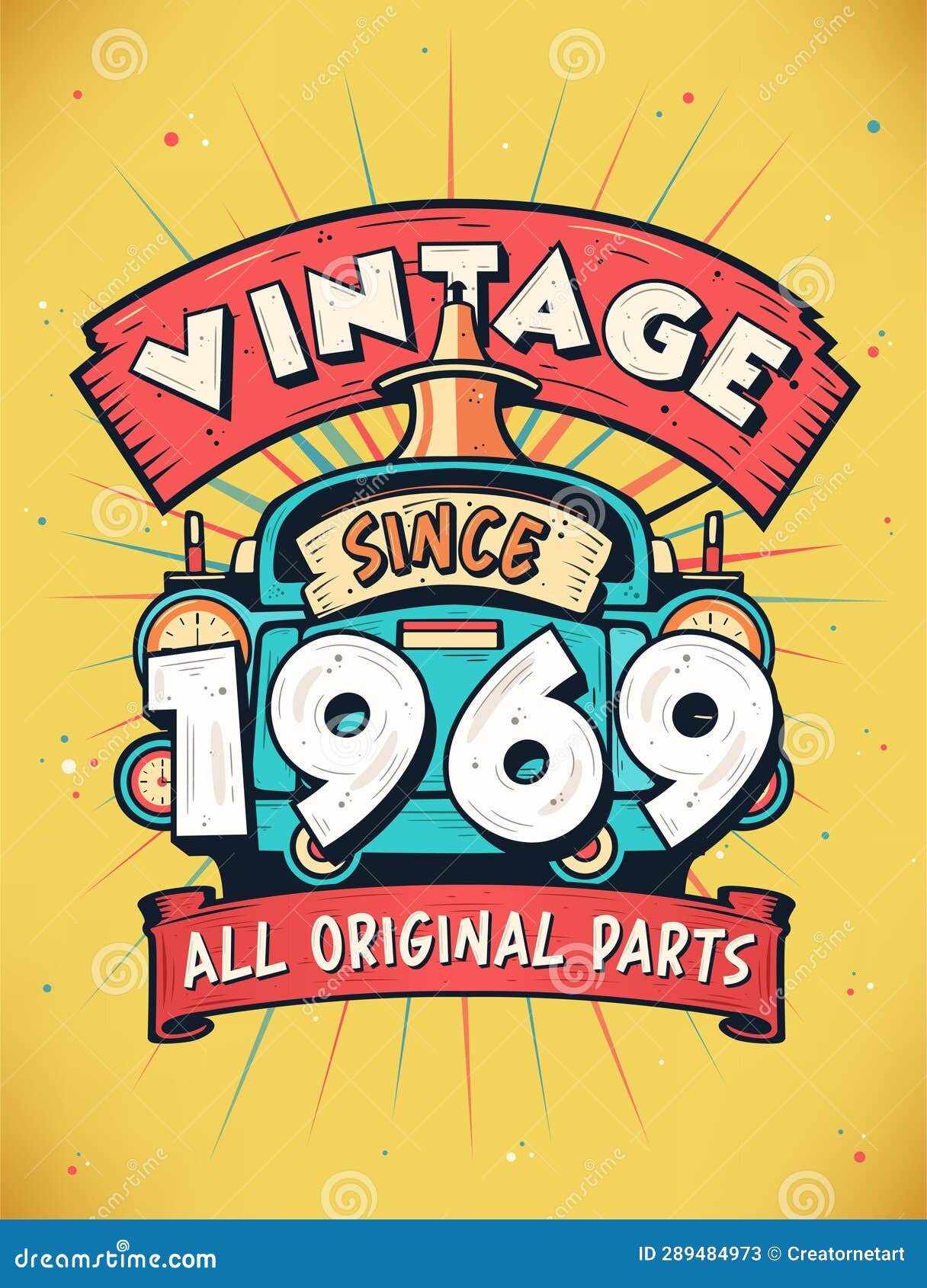 Vintage since 1969, Born in 1969 Vintage Birthday Celebration Stock ...